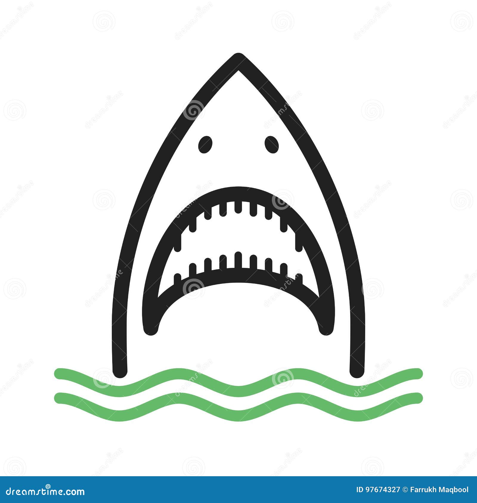 Shark Face stock vector. Illustration of marine, design - 97674327