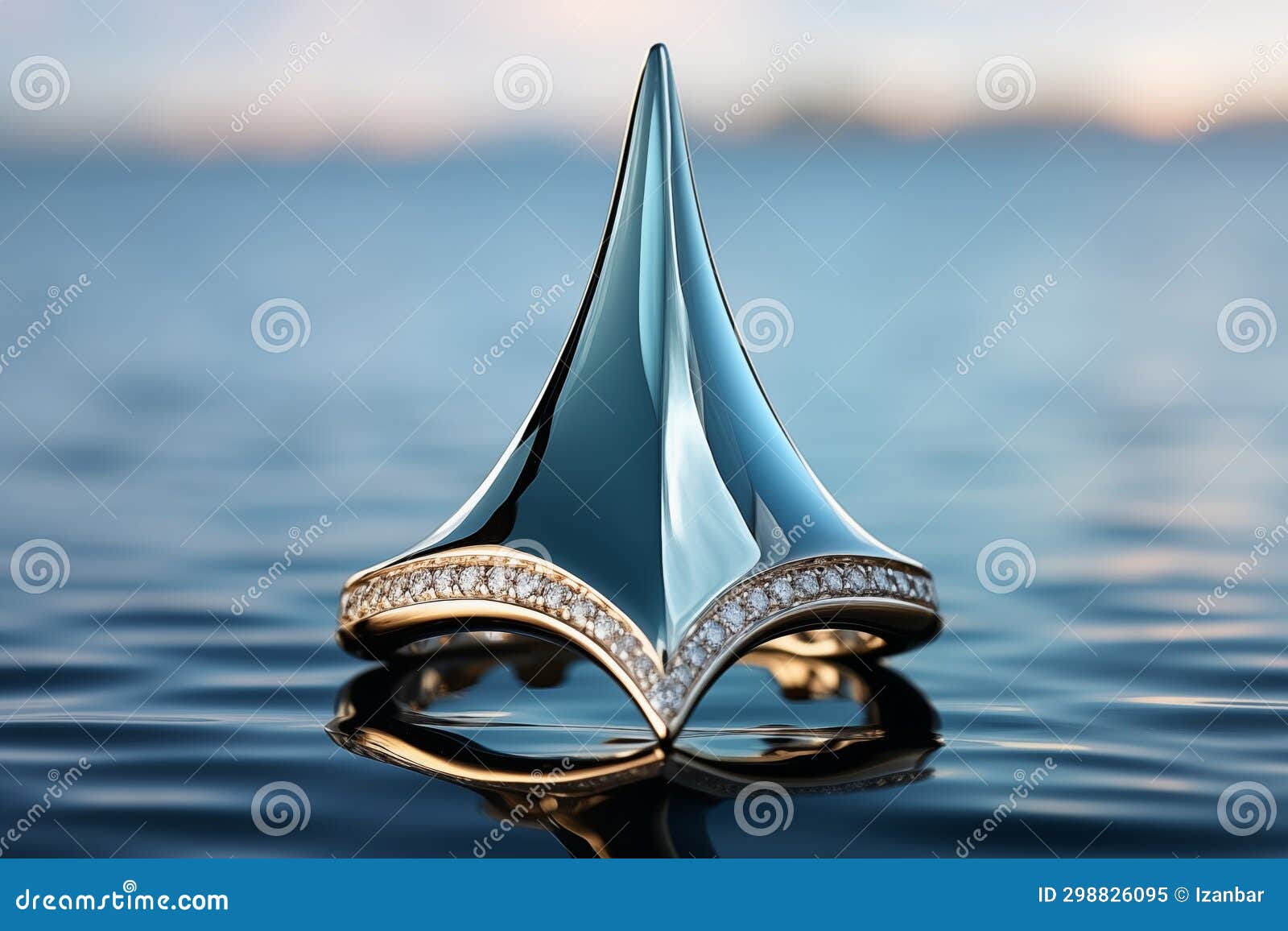 Shark Fin Animal Shape Diamond Ring AI Generated Stock Illustration ...