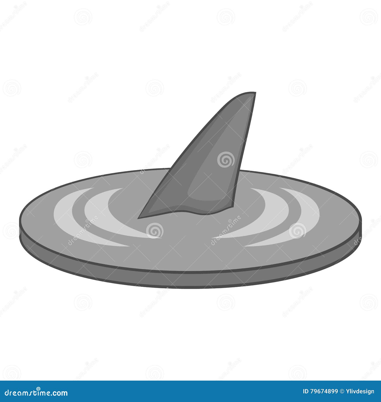 Shark Fin Icon, Gray Monochrome Style Stock Vector - Illustration of ...