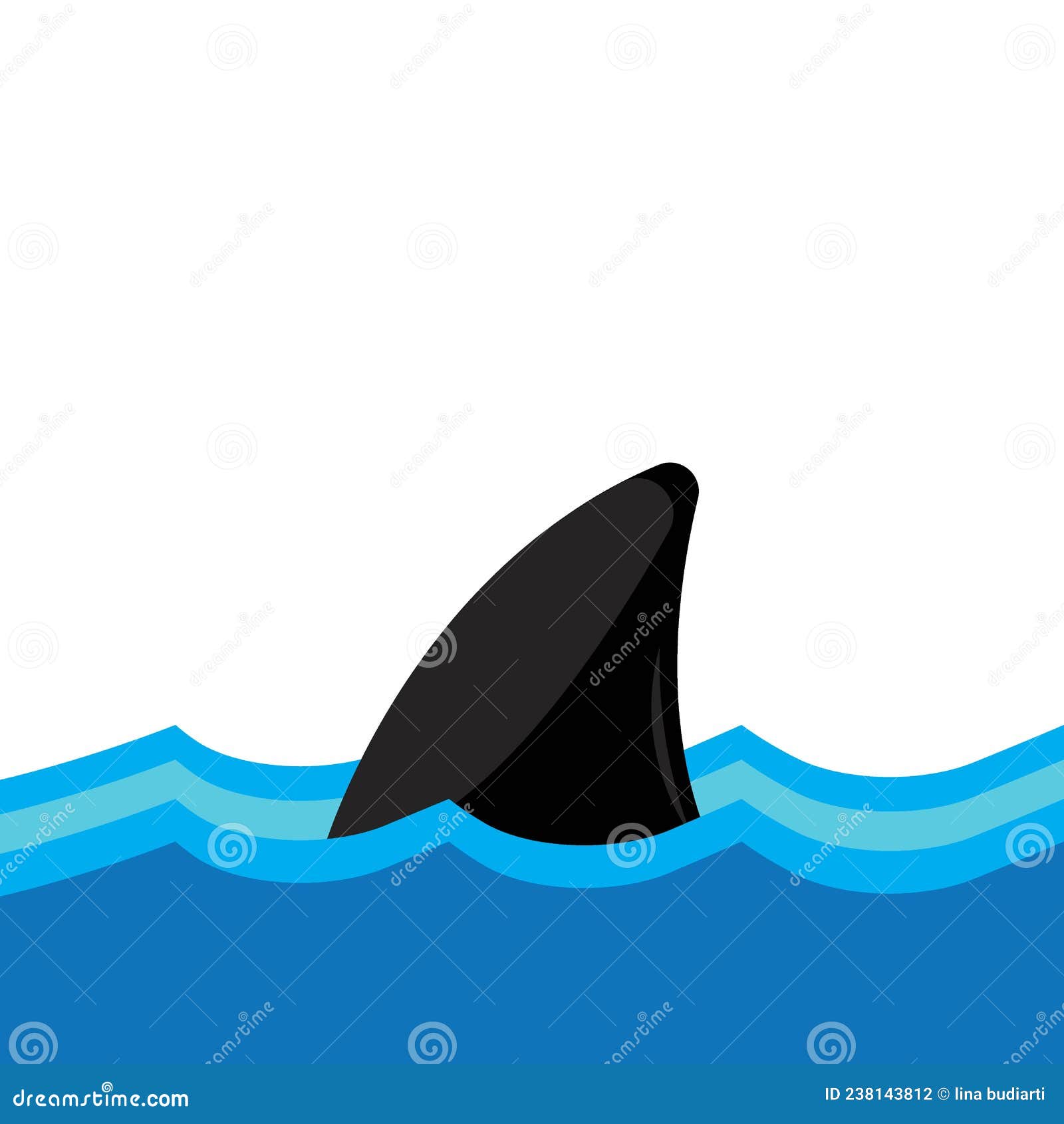Shark fin icon stock vector. Illustration of vector - 238143812