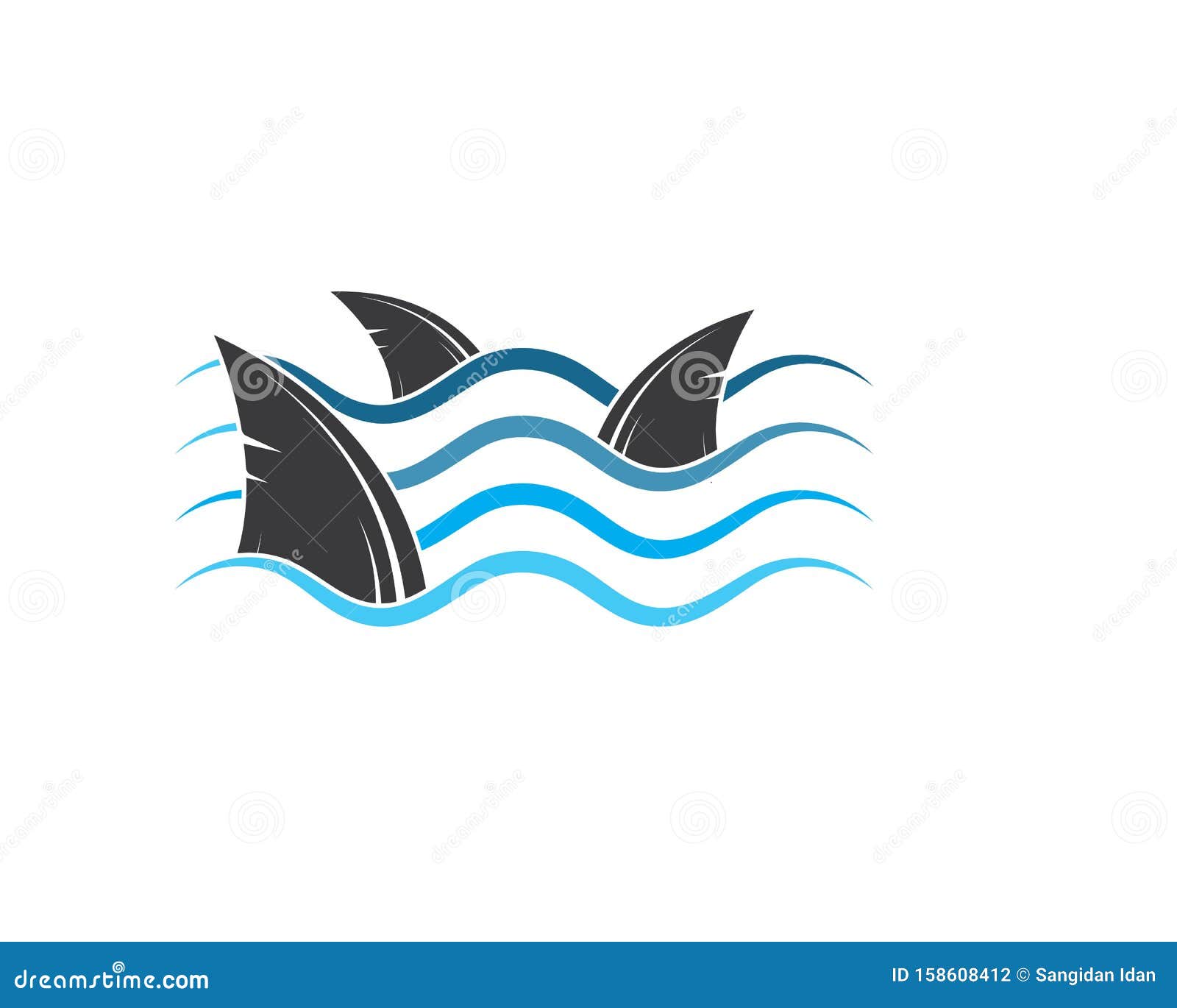 Shark Fin Icon Vector Illustration Stock Vector - Illustration of ...