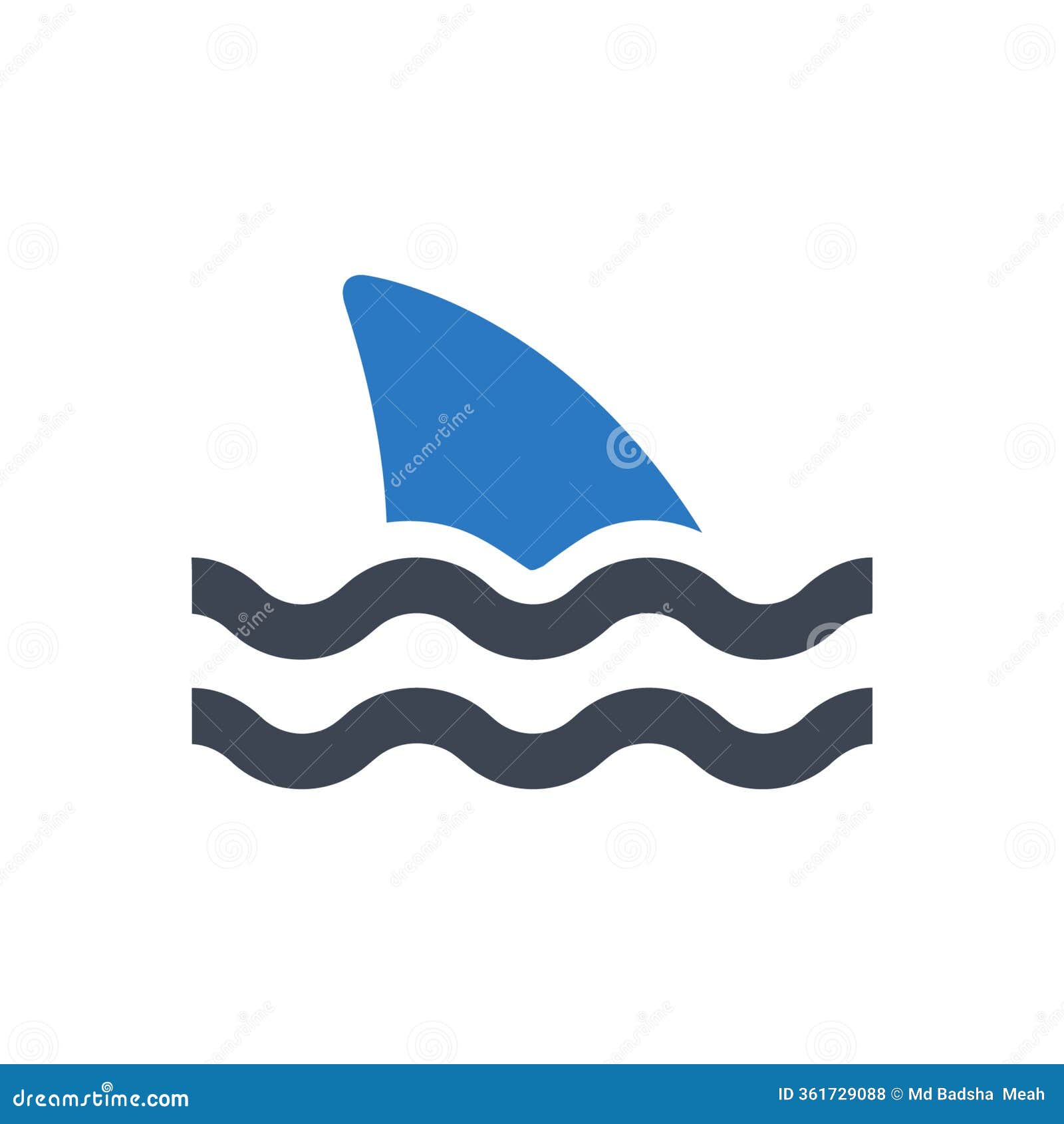 Shark Fin Icon stock illustration. Illustration of shark - 361729088