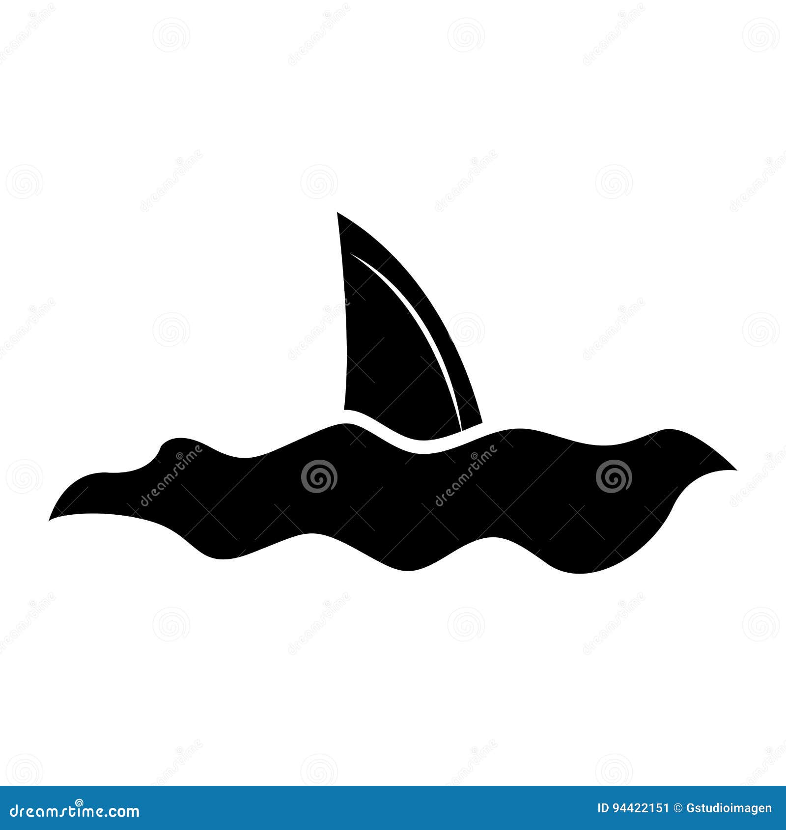 Shark fin isolated icon stock vector. Illustration of shark - 94422151