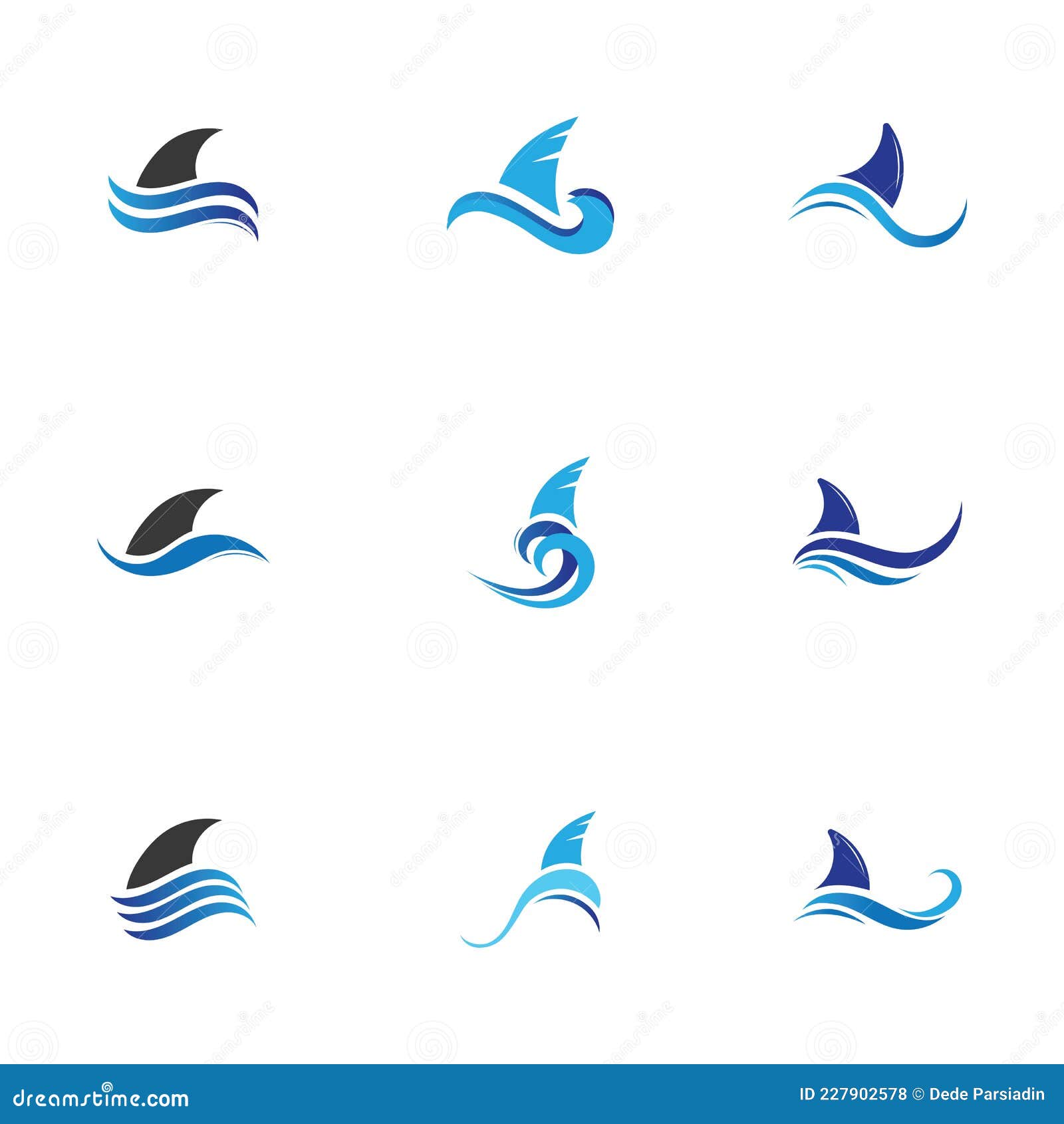 Shark Fin Logo Template Vector Icon Illustration Design Stock Vector ...