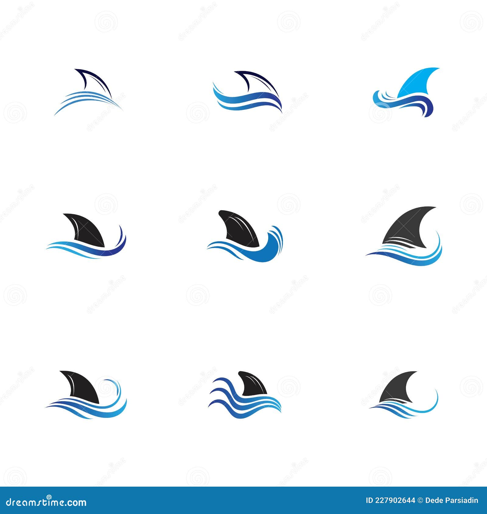 Shark Fin Logo Template Vector Icon Illustration Design Stock Vector ...