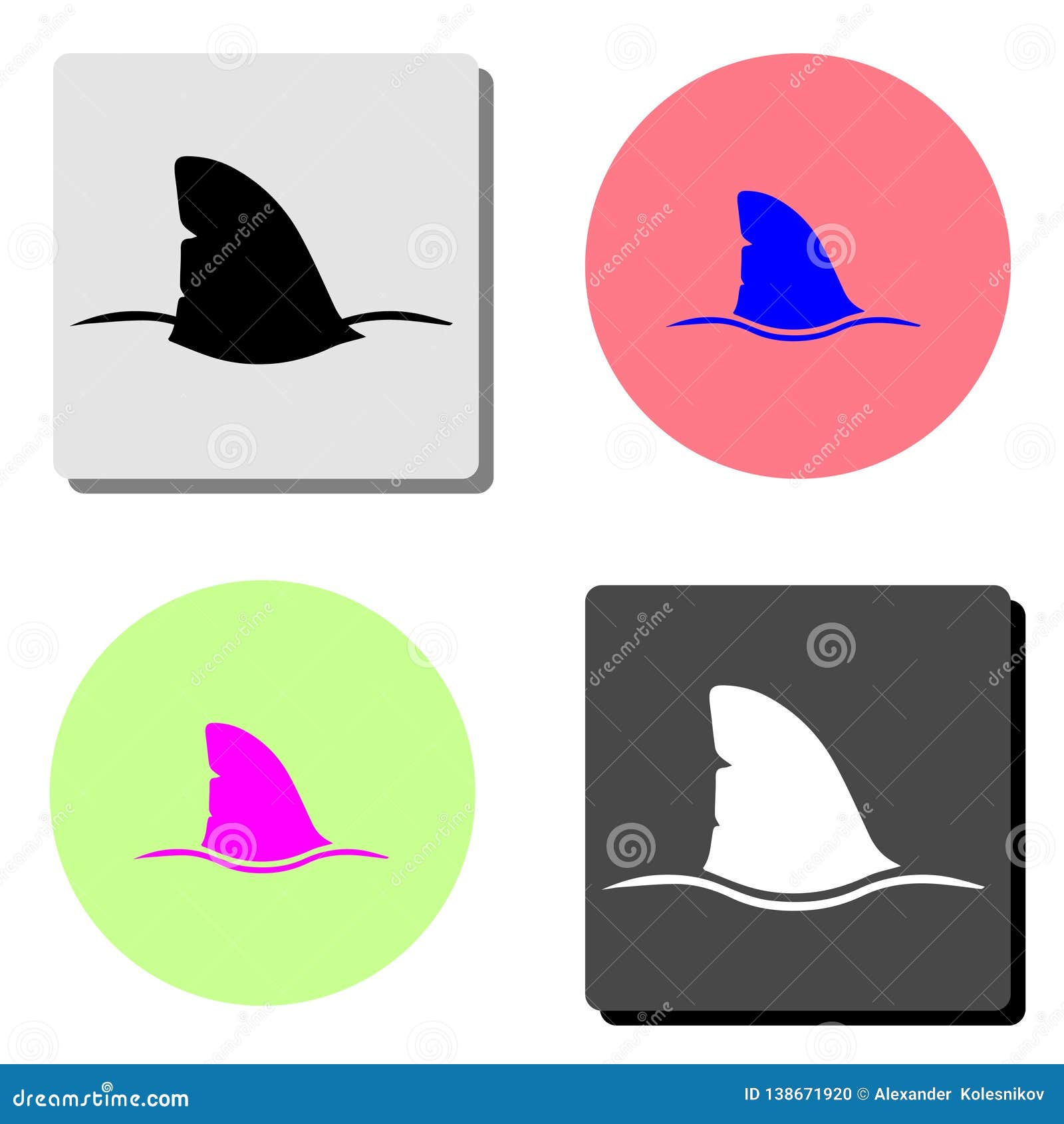 Shark Fin. Flat Vector Icon Stock Vector - Illustration of natural ...