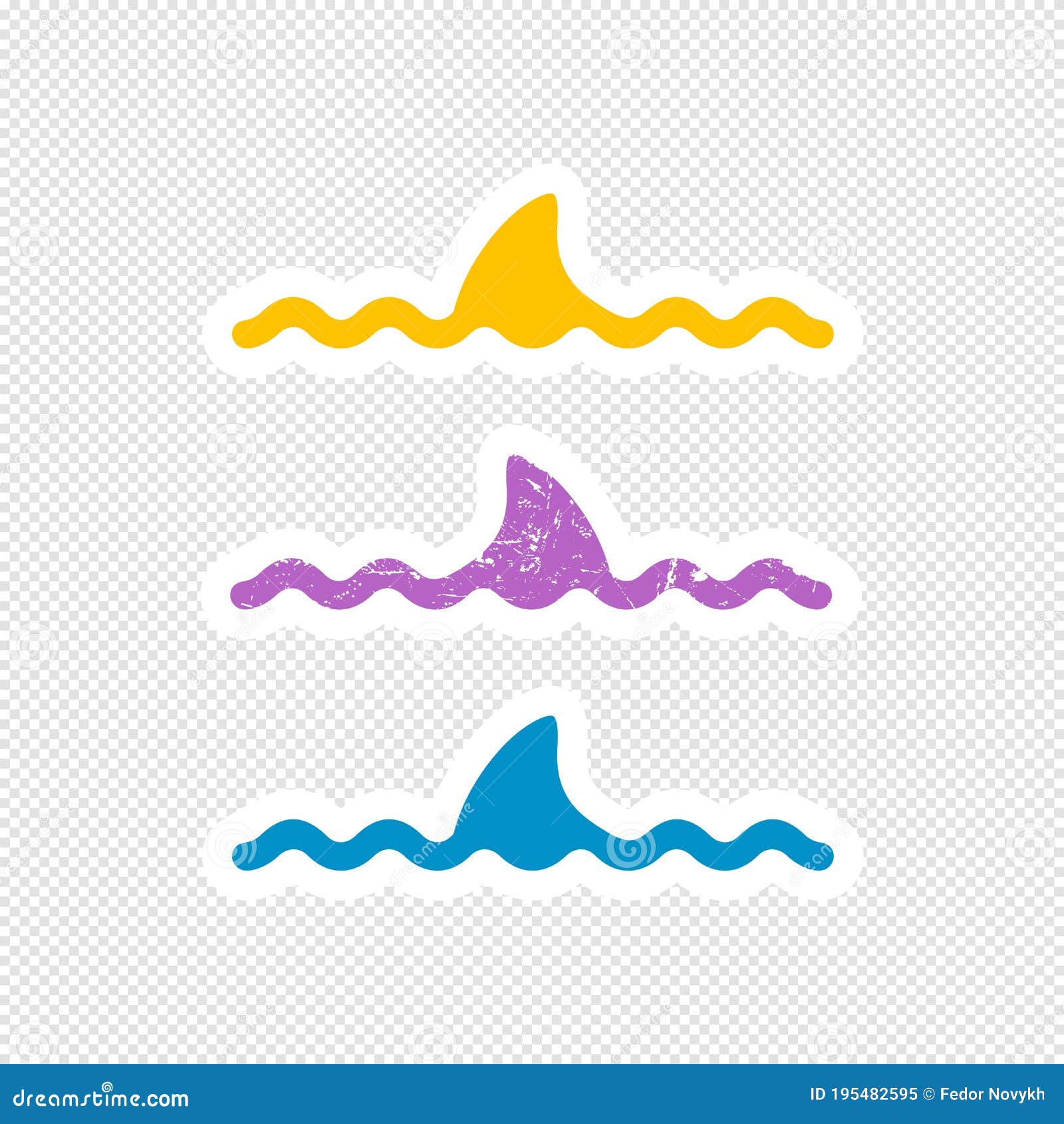 Shark fin sticker design stock vector. Illustration of shark - 195482595