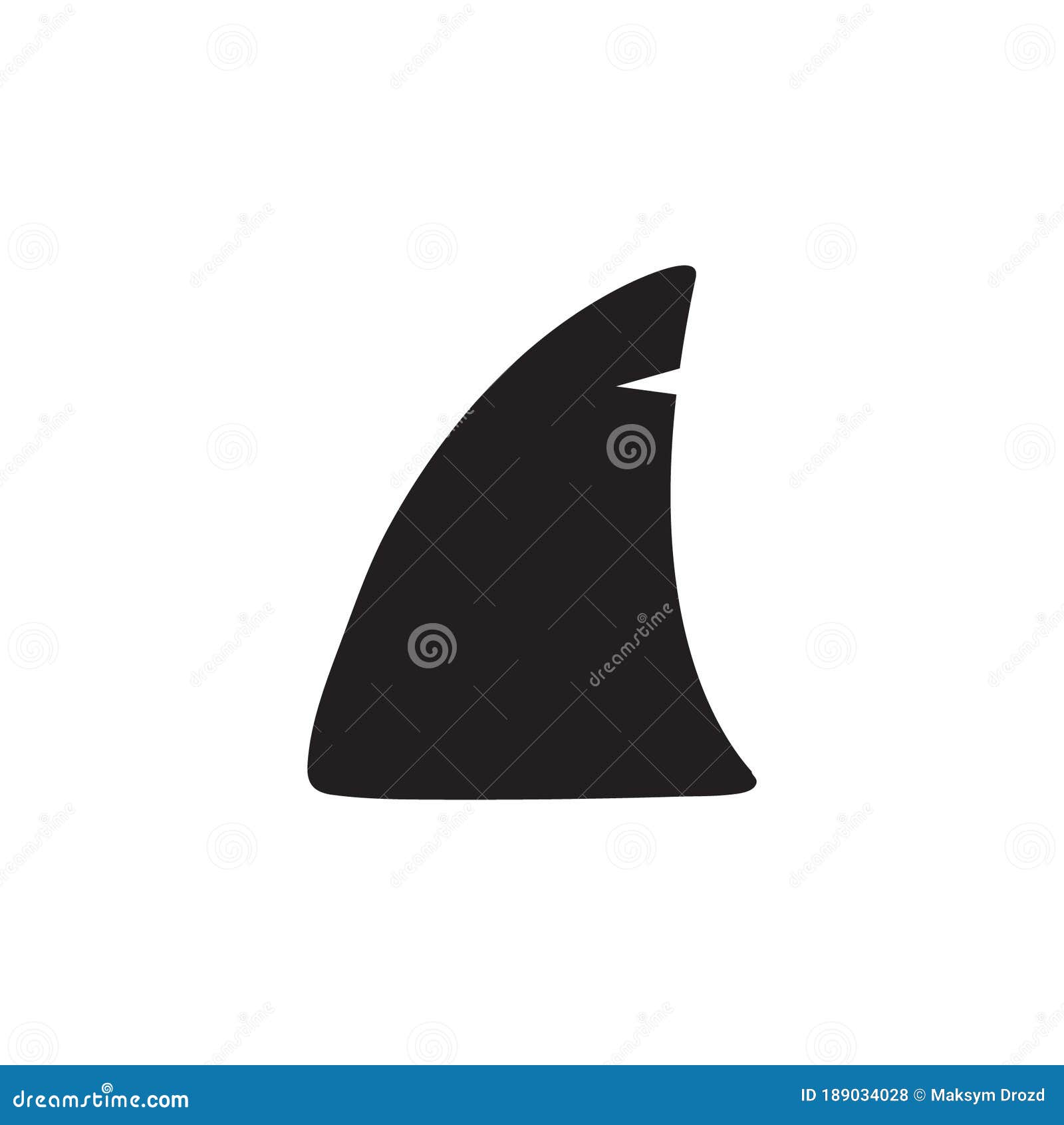 Shark Fin vector icon stock vector. Illustration of animal - 189034028