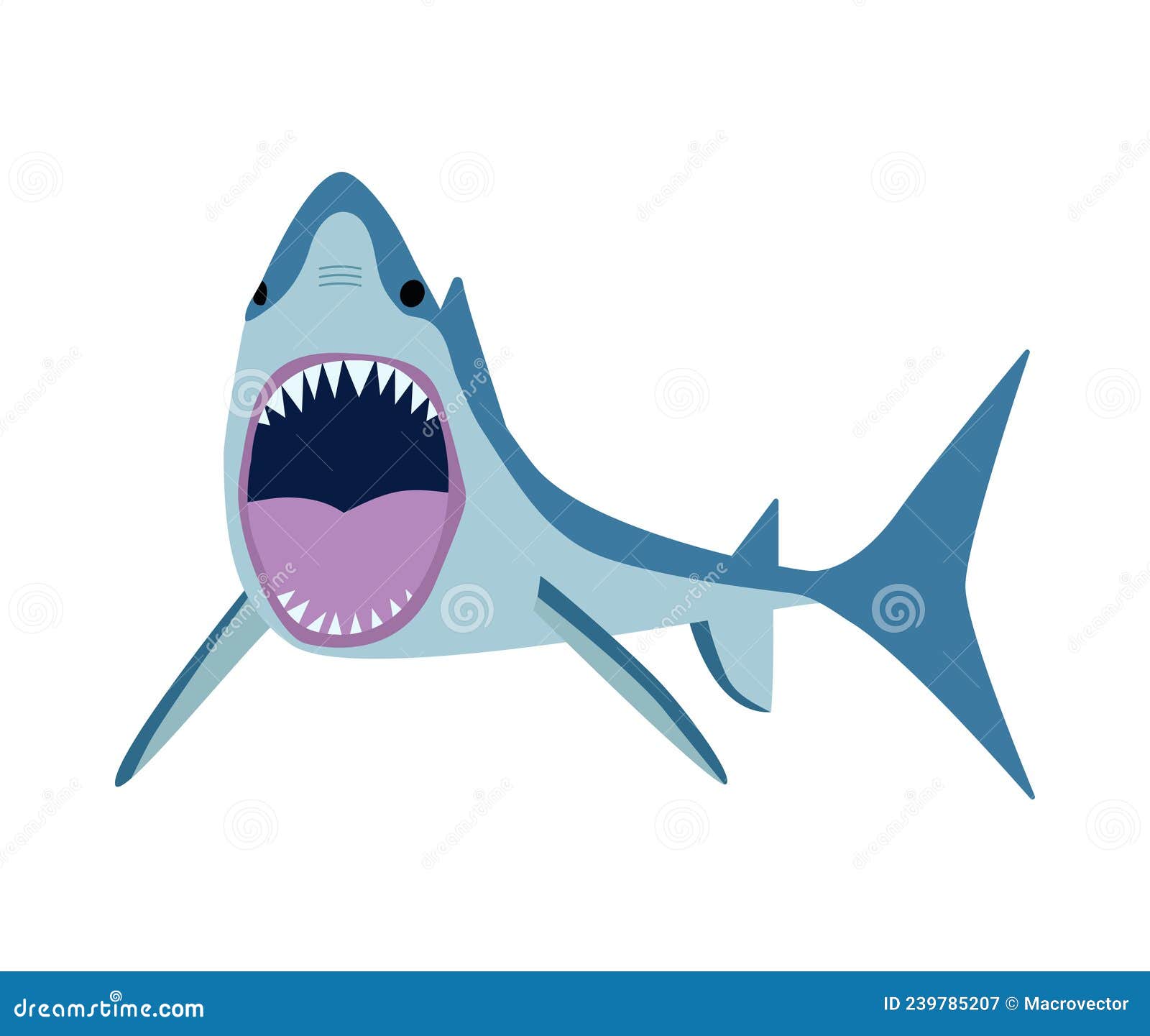 Shark Flat Illustration stock vector. Illustration of element - 239785207