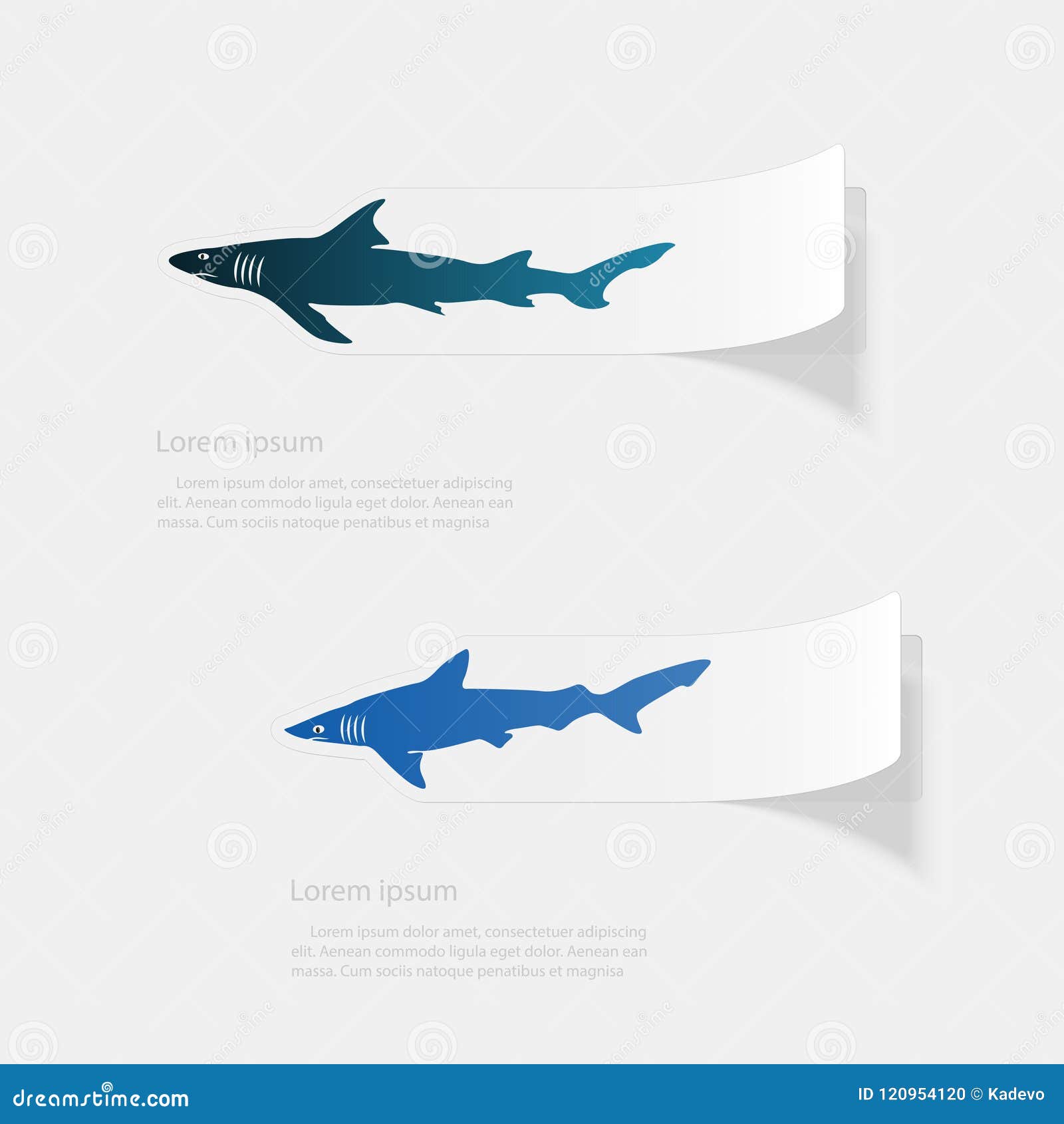 Shark 2D Flat Cartoon Sticker. | CartoonDealer.com #283258898
