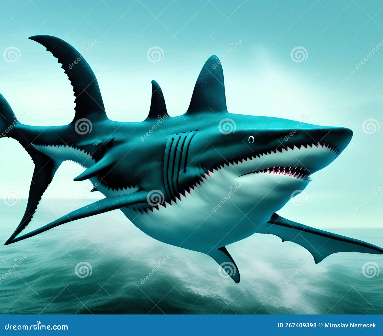 Shark, Generative AI Illustration Stock Illustration - Illustration of ...