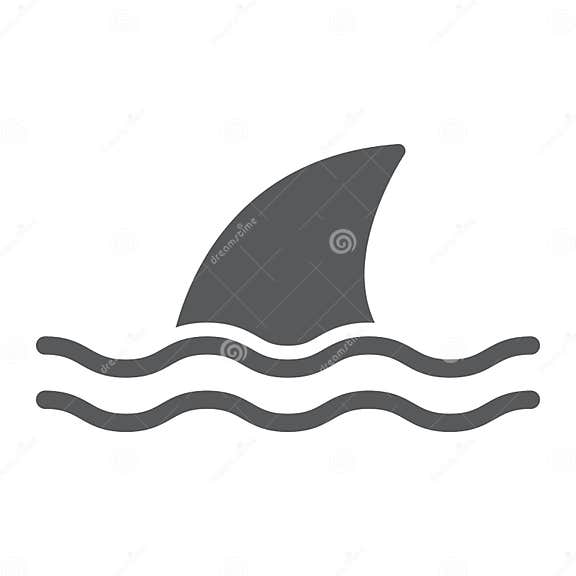 Shark Glyph Icon, Ocean and Predator, Dangerous Fish Sign Vector ...