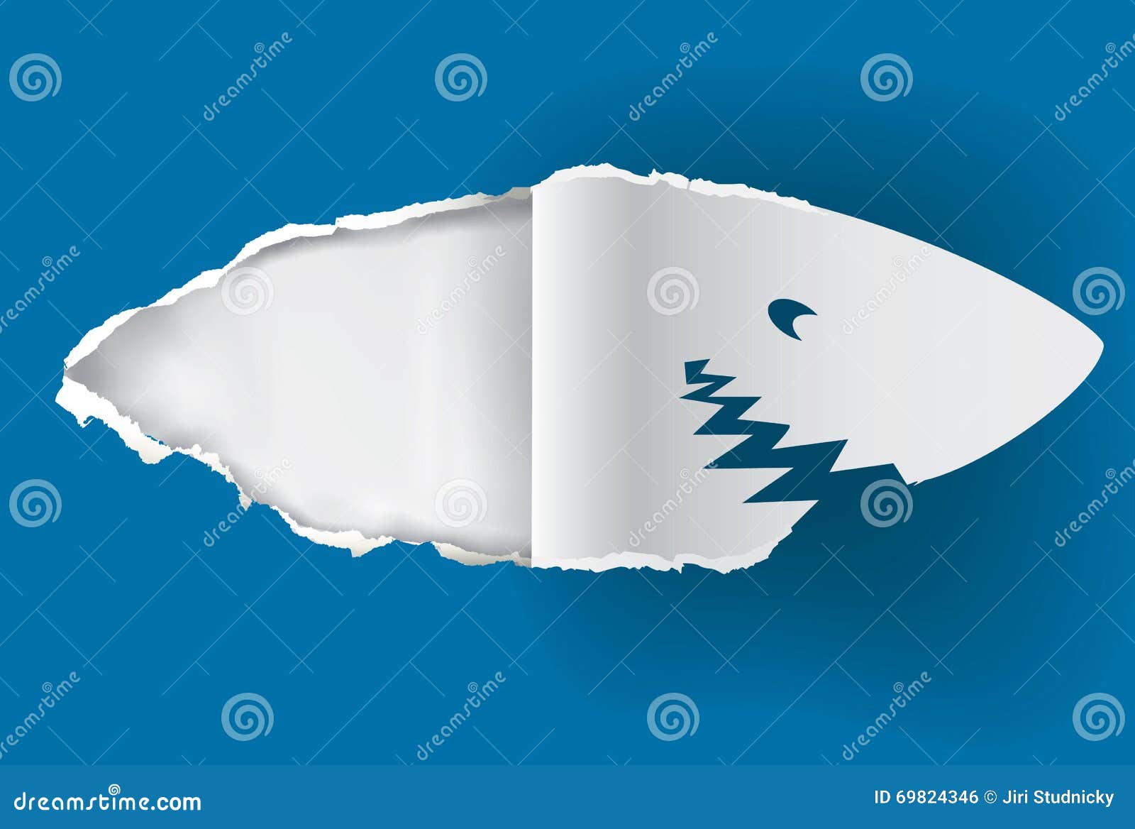 Shark Head Paper Silhouette. Vector Illustration | CartoonDealer.com ...
