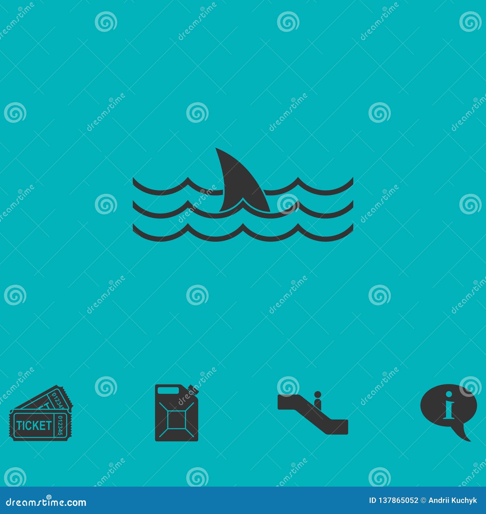 Shark icon flat stock vector. Illustration of ecology - 137865052