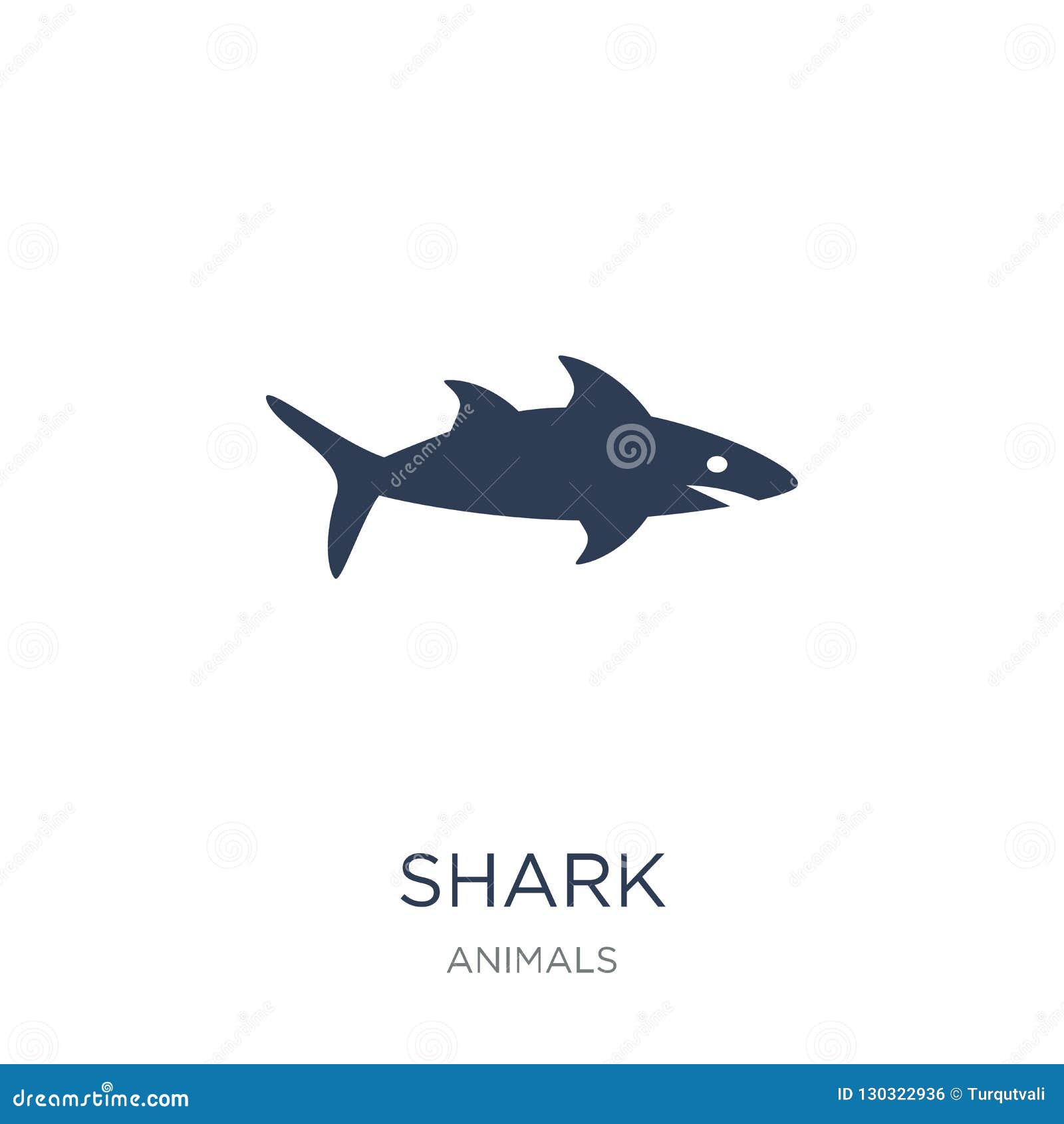 Shark Icon. Trendy Flat Vector Shark Icon on White Background Fr Stock ...