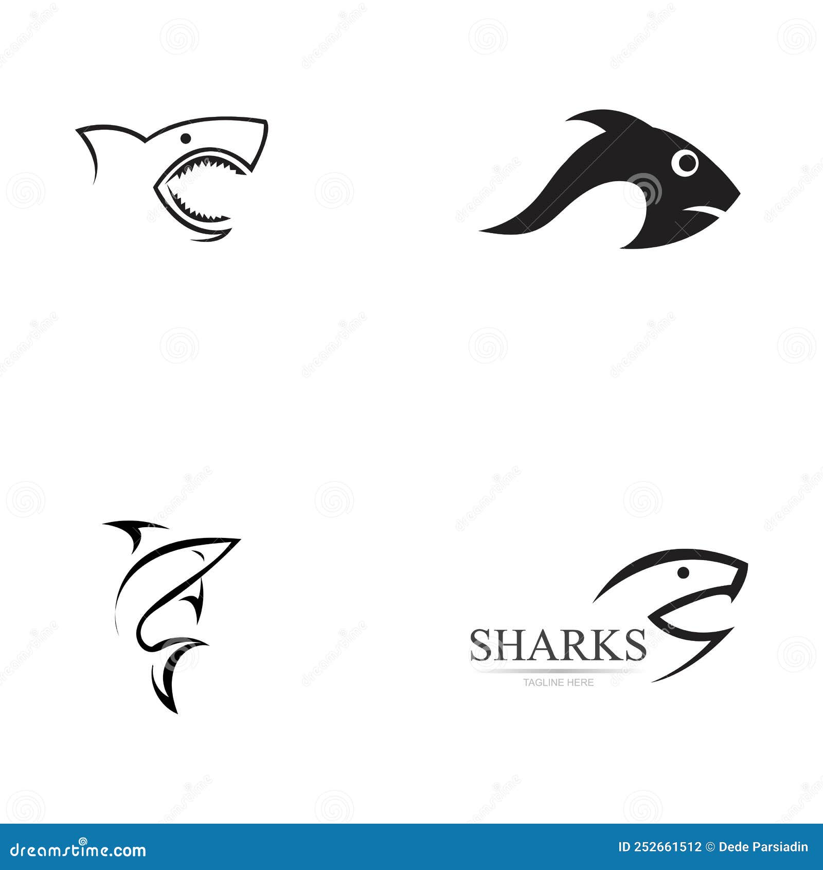 Shark illustration Logo stock vector. Illustration of shark - 252661512