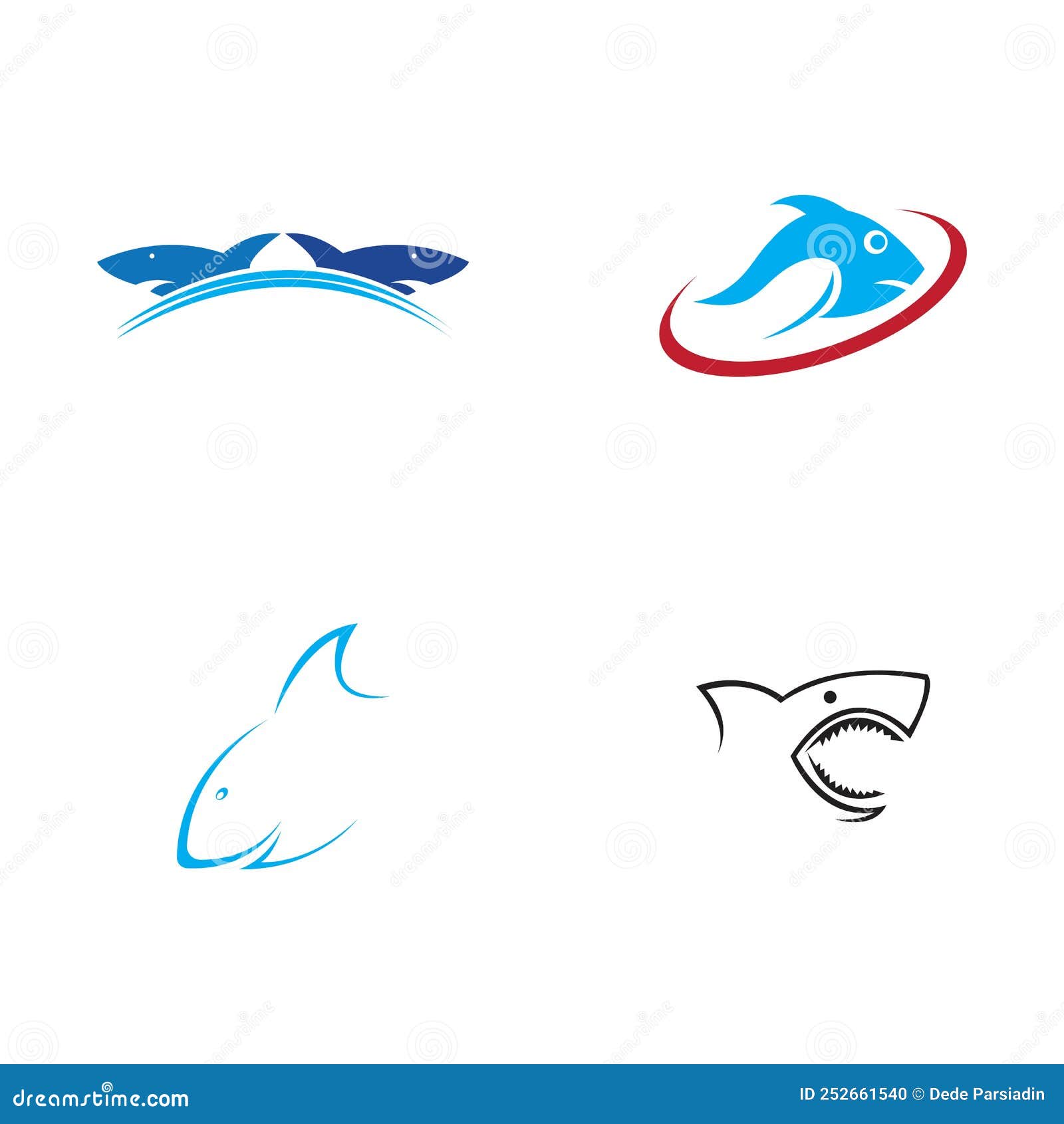 Shark illustration Logo stock vector. Illustration of ocean - 252661540