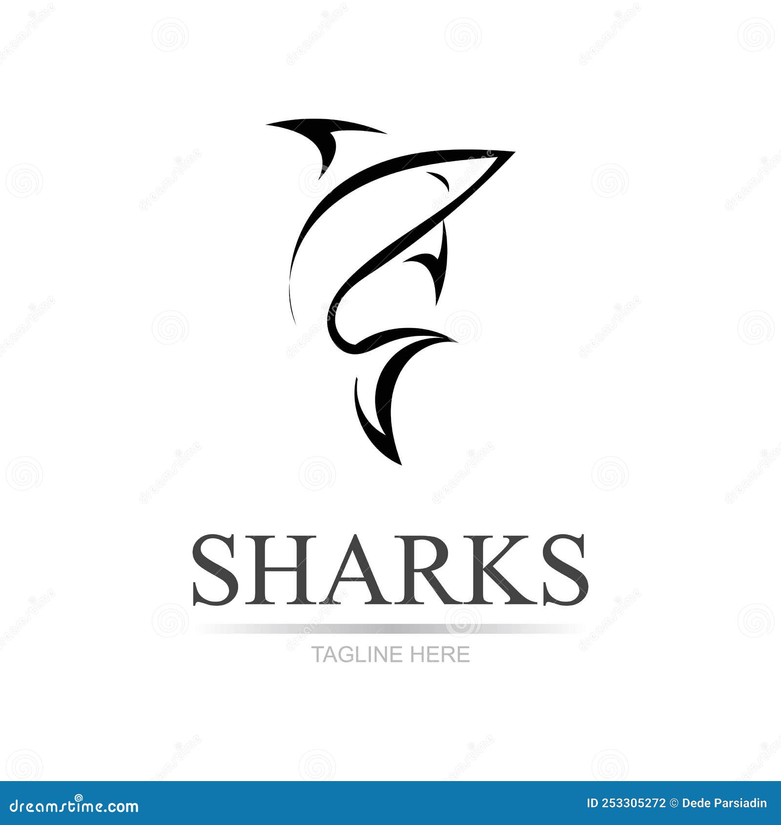 Shark illustration Logo stock vector. Illustration of decoration ...