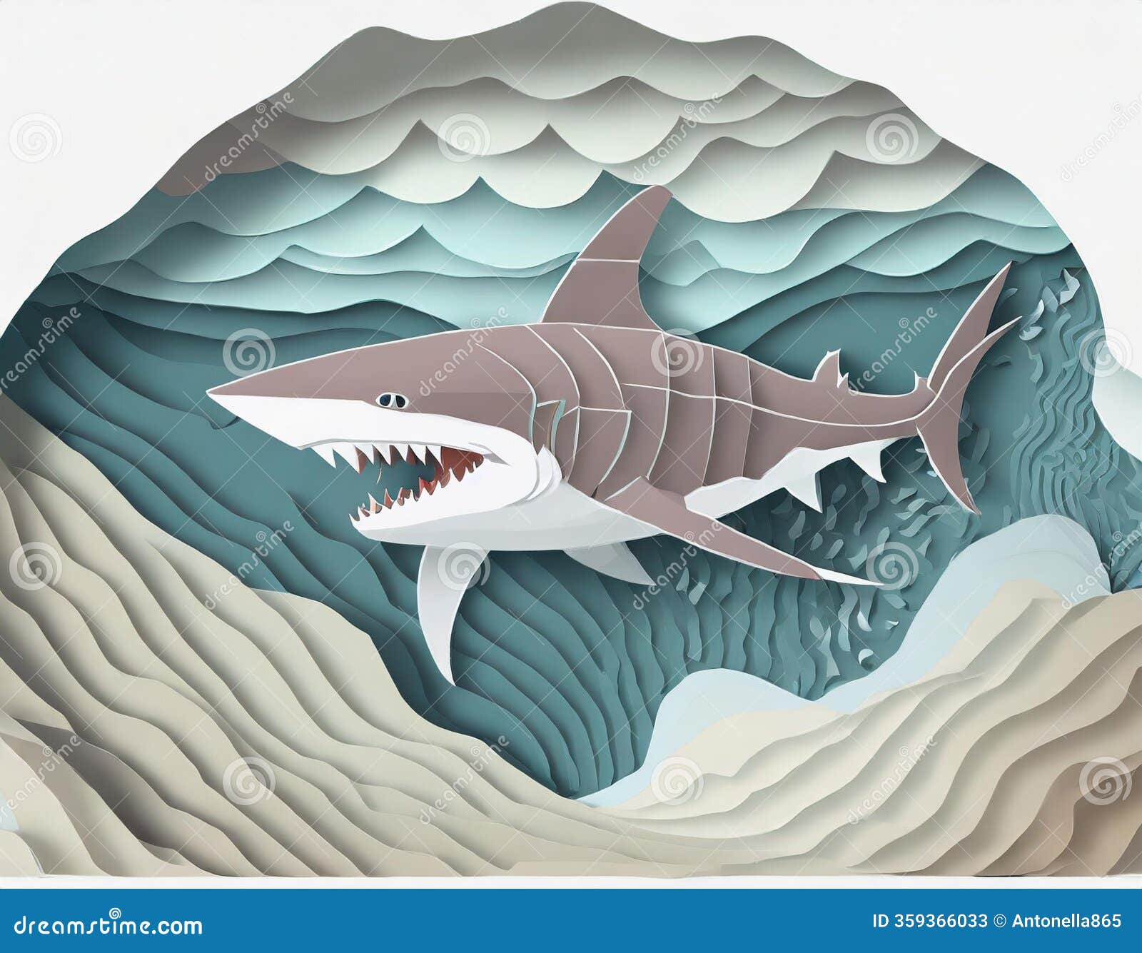 Shark With Sharp Teeth Cartoon | CartoonDealer.com #87714663