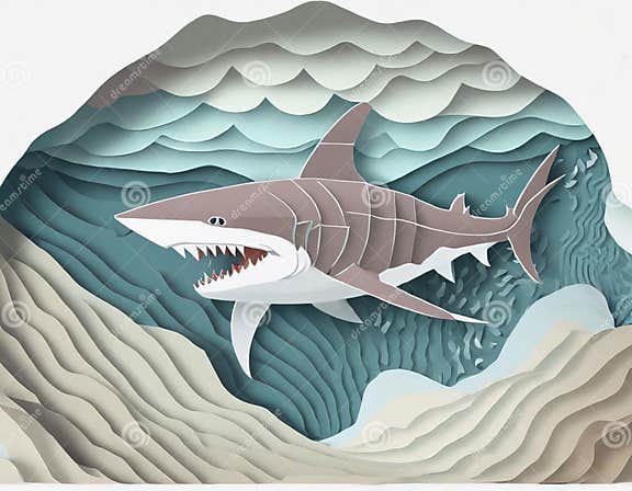 Shark, a Large Fish that Has Sharp Teeth and a Pointed Fin on Its Back ...