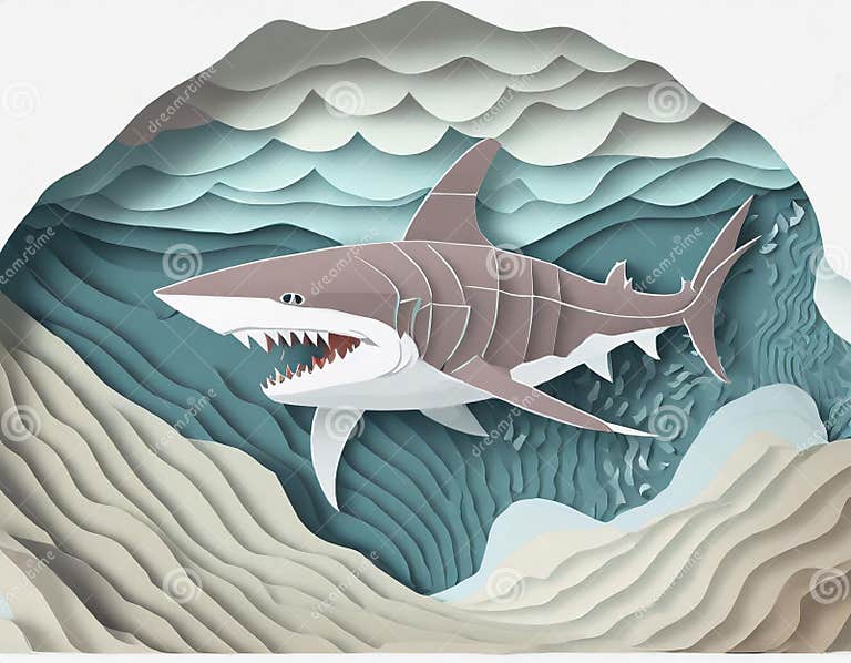 Shark, a Large Fish that Has Sharp Teeth and a Pointed Fin on Its Back ...