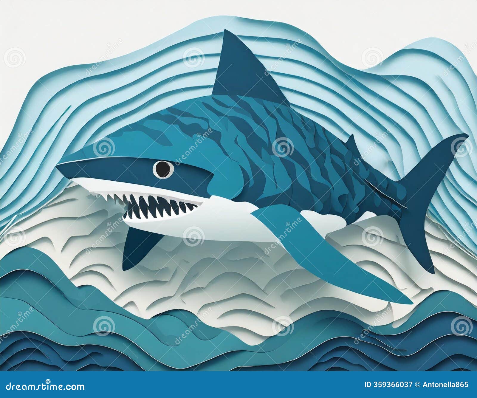 Shark With Sharp Teeth Cartoon | CartoonDealer.com #87714663