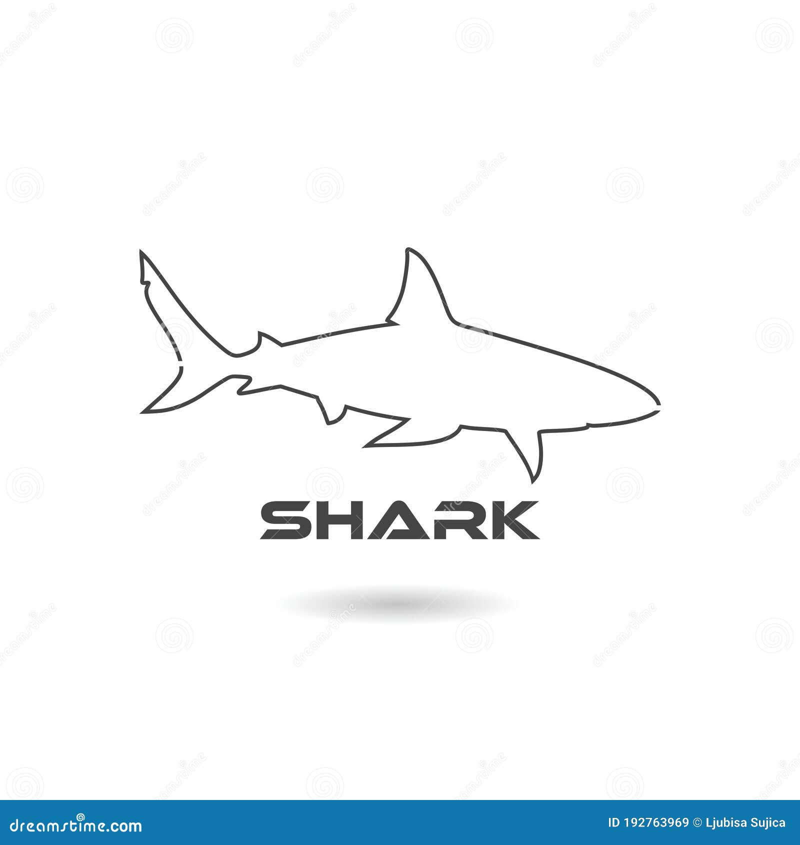 Shark Line Art Design For Coloring Book For Adult, Tattoo, T Shirt ...