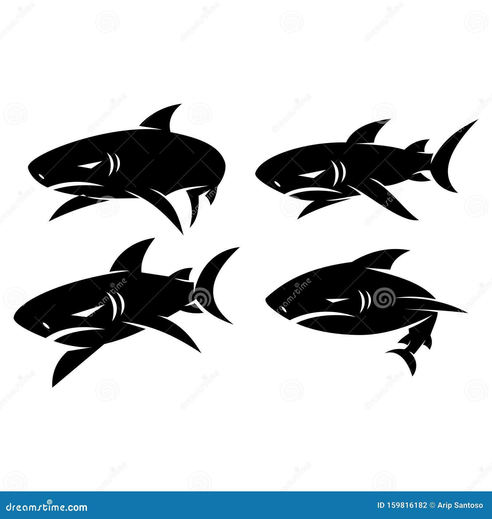 Shark Logo Emblem Design Vector Set Modern Concept Template Stock ...