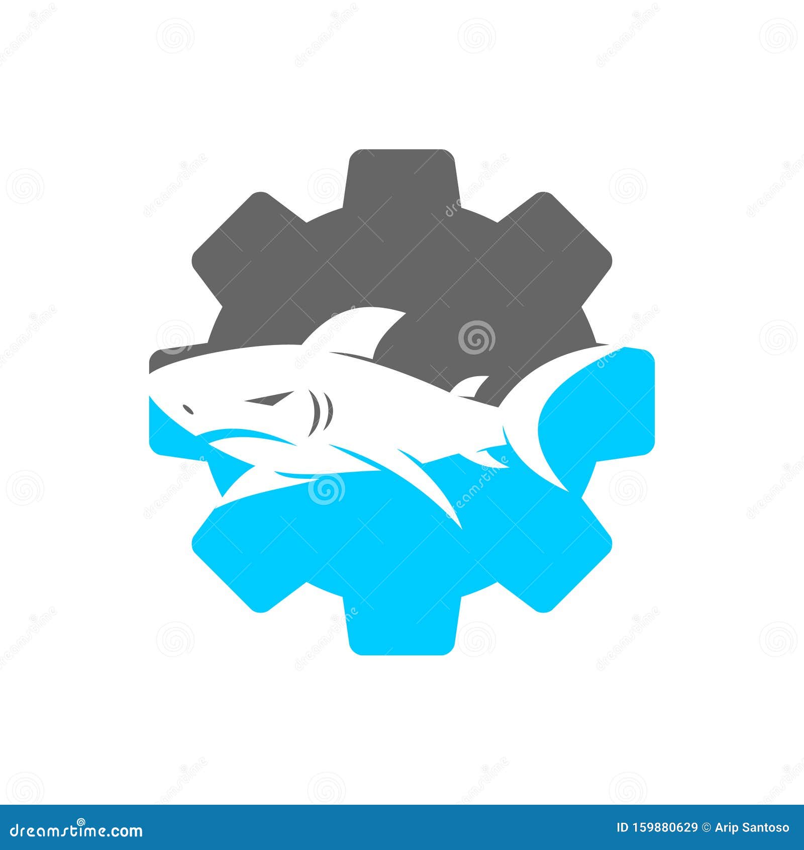 Shark Machine Logo Design Vector Isolated Modern Template Stock Vector ...