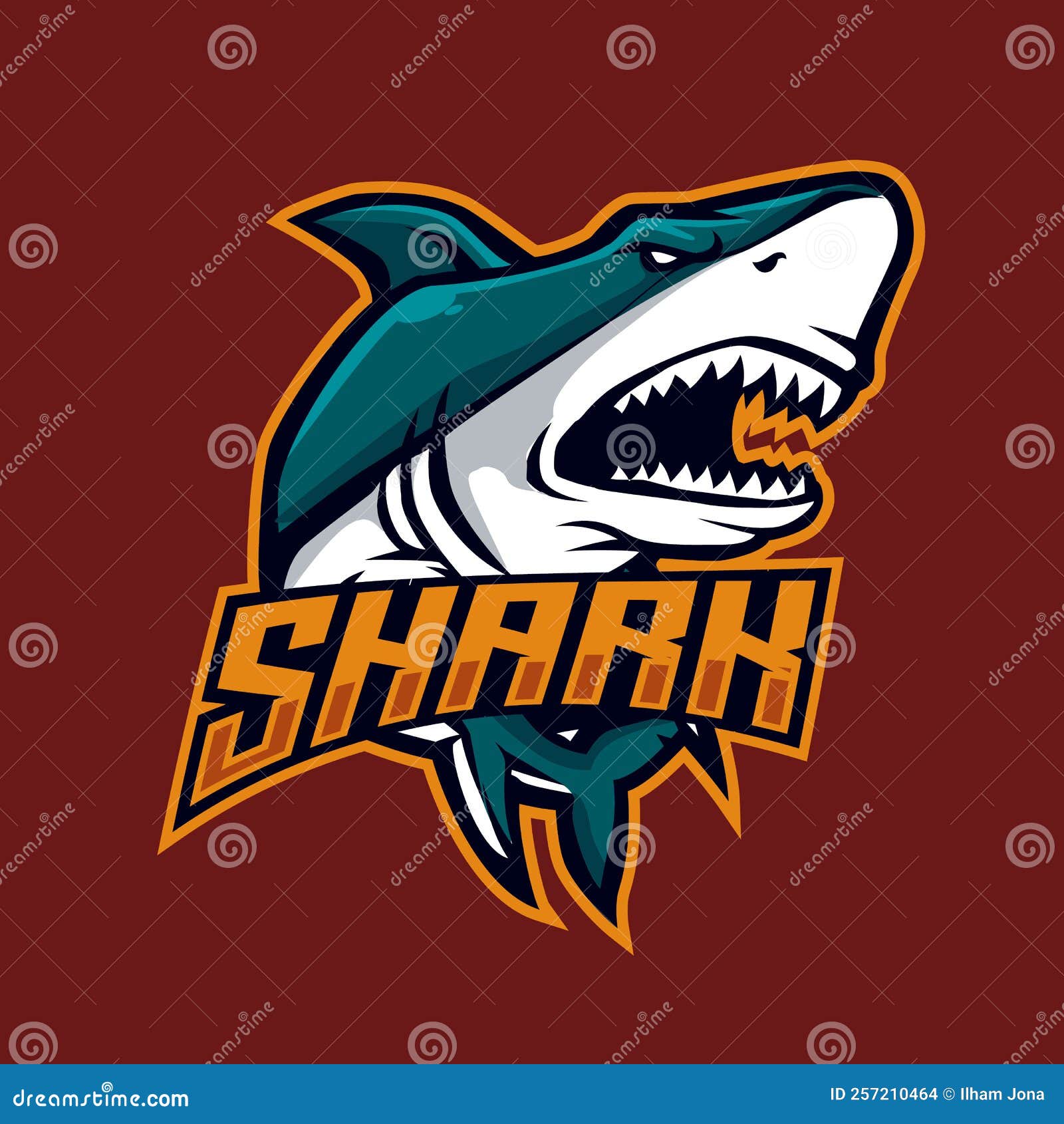 Shark Mascot Logo Gaming Illustration Vector Angry Sharp Tooth Stock ...