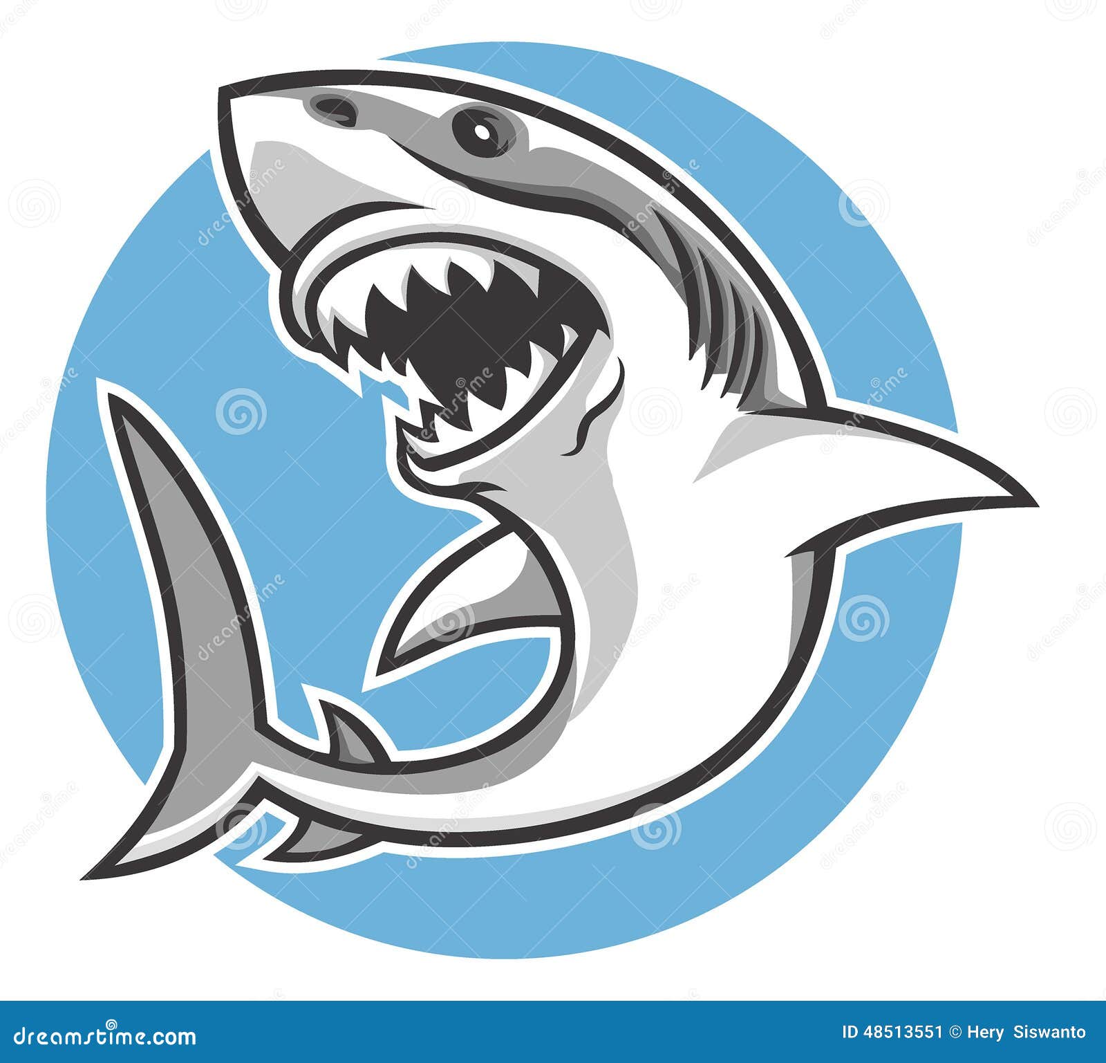 Grey Shark Clipart Mascot