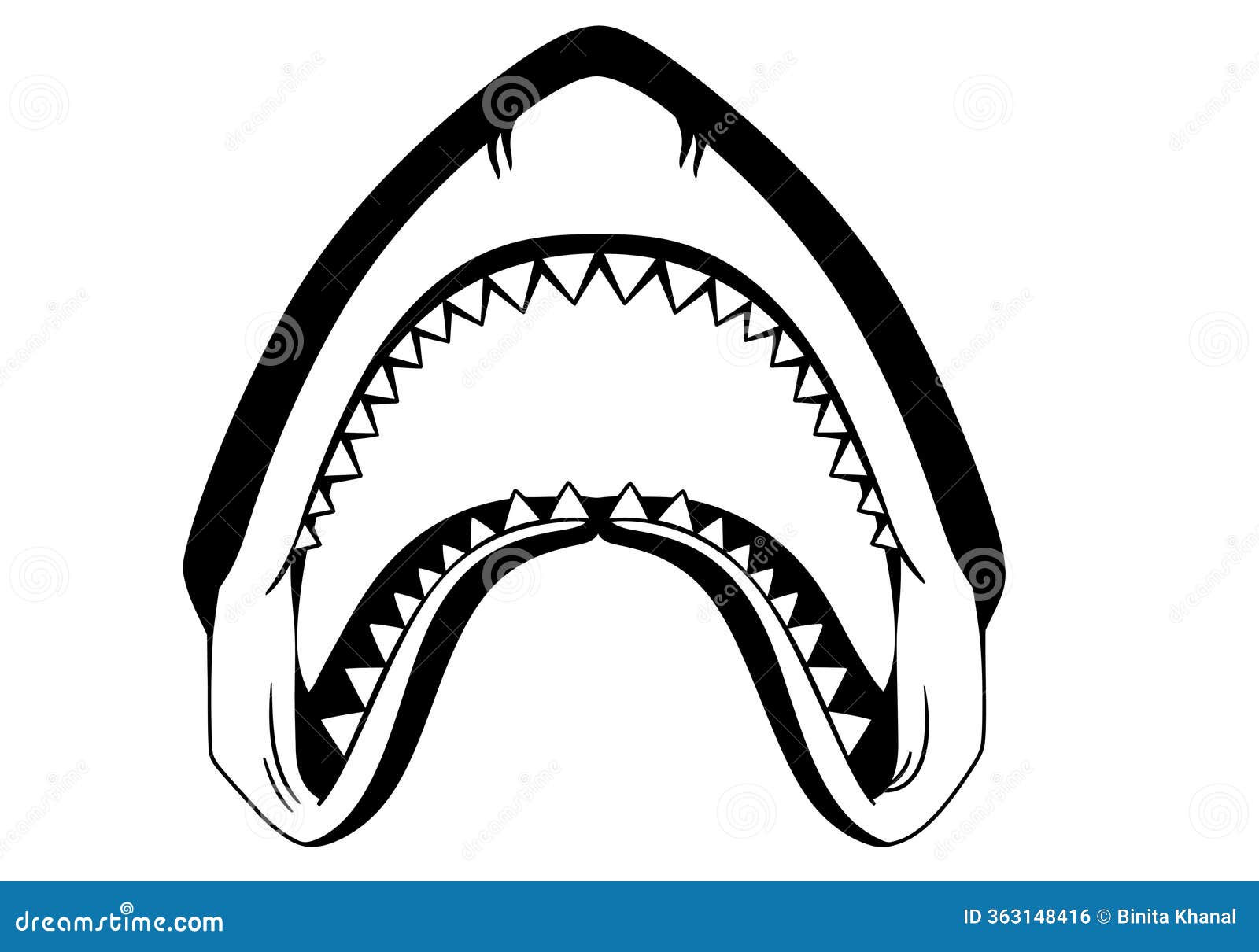 Shark mouth clip art stock vector. Illustration of bold - 363148416