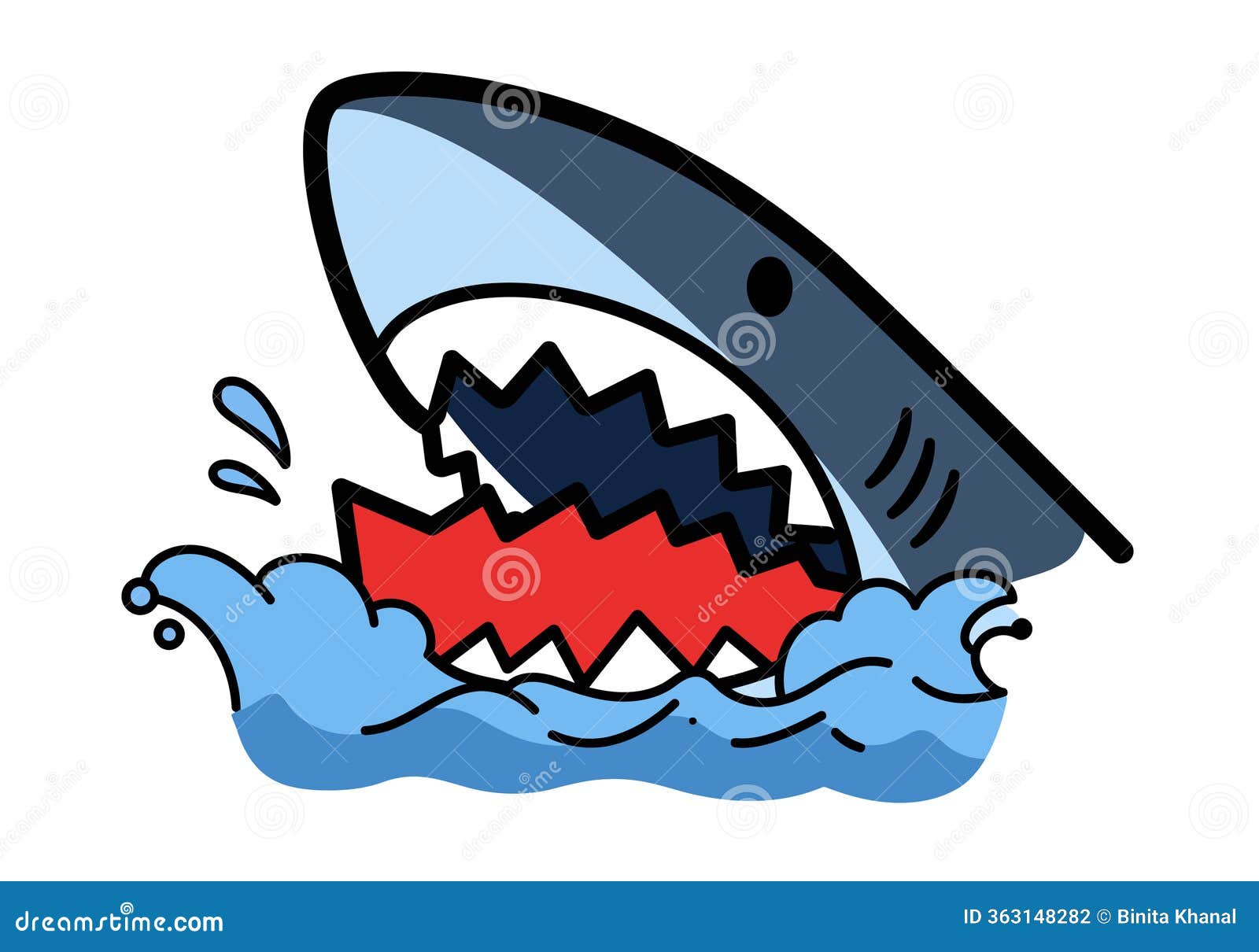 Shark bite clip art stock vector. Illustration of water - 363148282