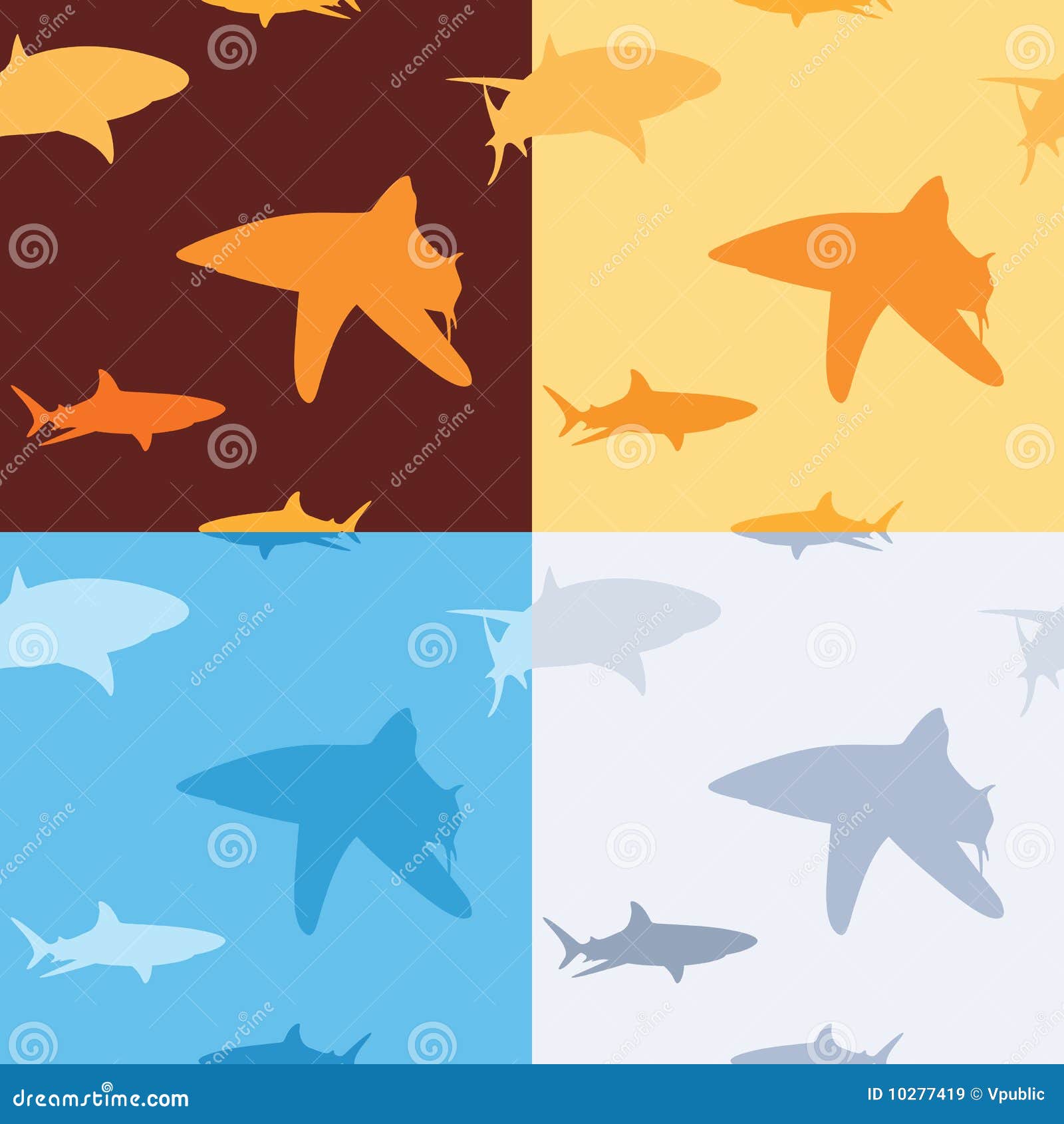 Shark pattern stock vector. Illustration of fish, carolina - 10277419
