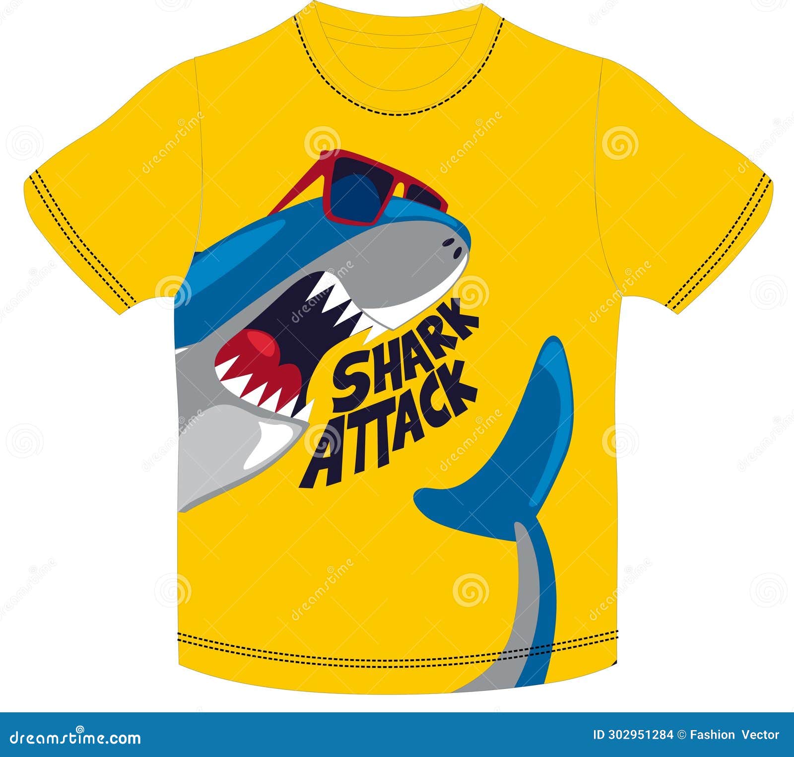 Shark Print T Shirt Vector Art | CartoonDealer.com #302951284