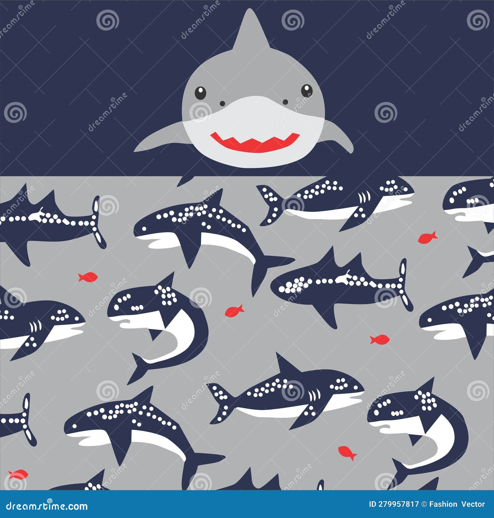 Shark Print Vector Art | CartoonDealer.com #279957817