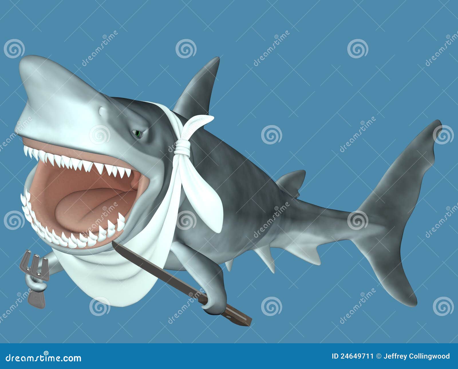 Shark - Ready to Eat stock illustration. Illustration of graphic - 24649711