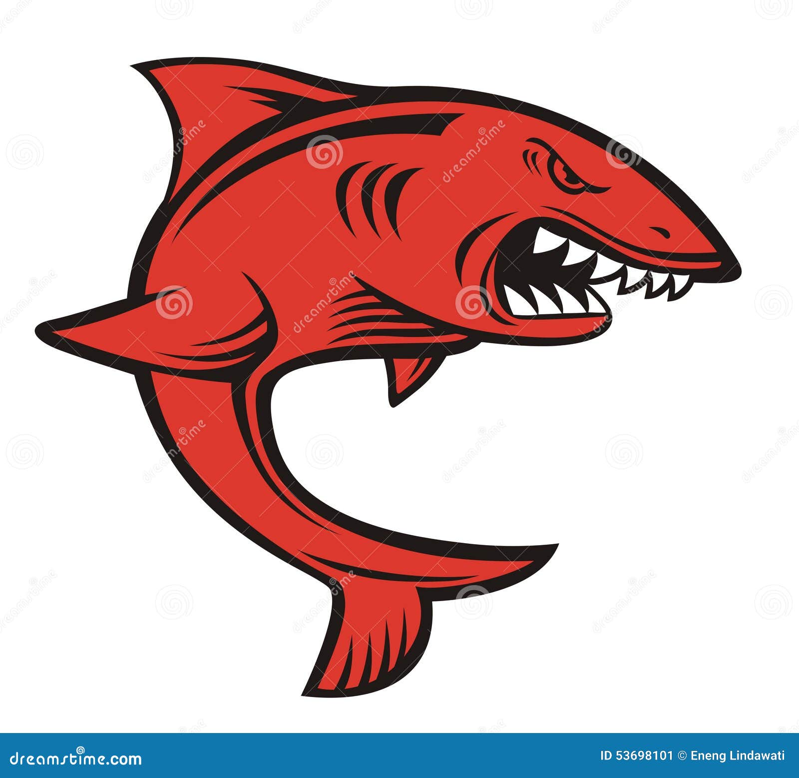 Shark red angry stock illustration. Illustration of symbol - 53698101