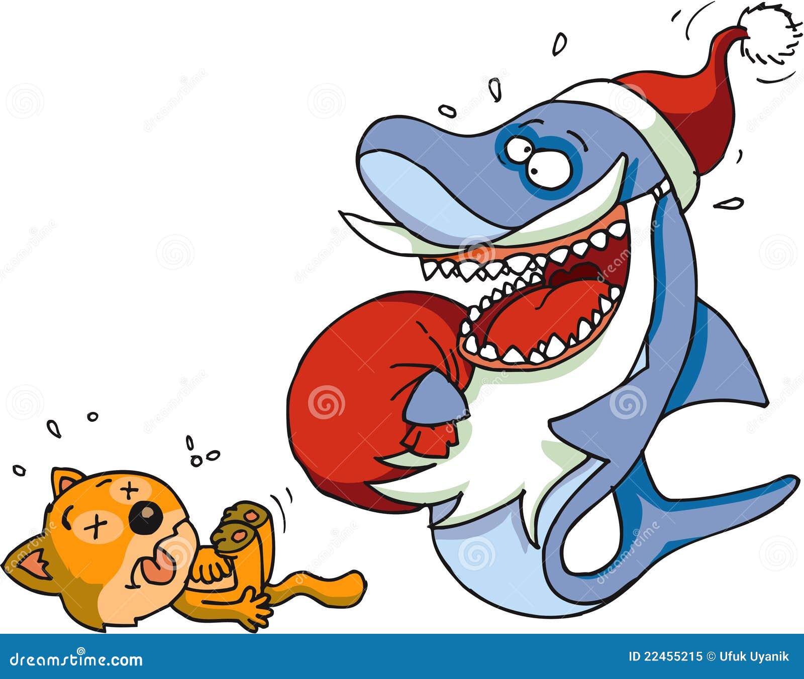 Shark Santa stock illustration. Illustration of high - 22455215