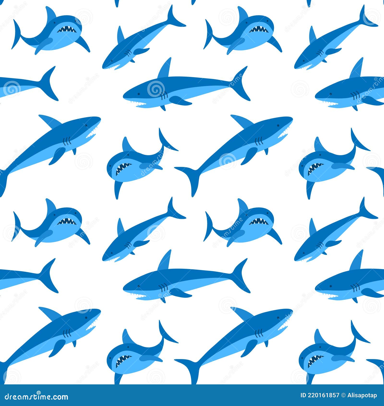Shark seamless pattern stock vector. Illustration of trendy - 220161857