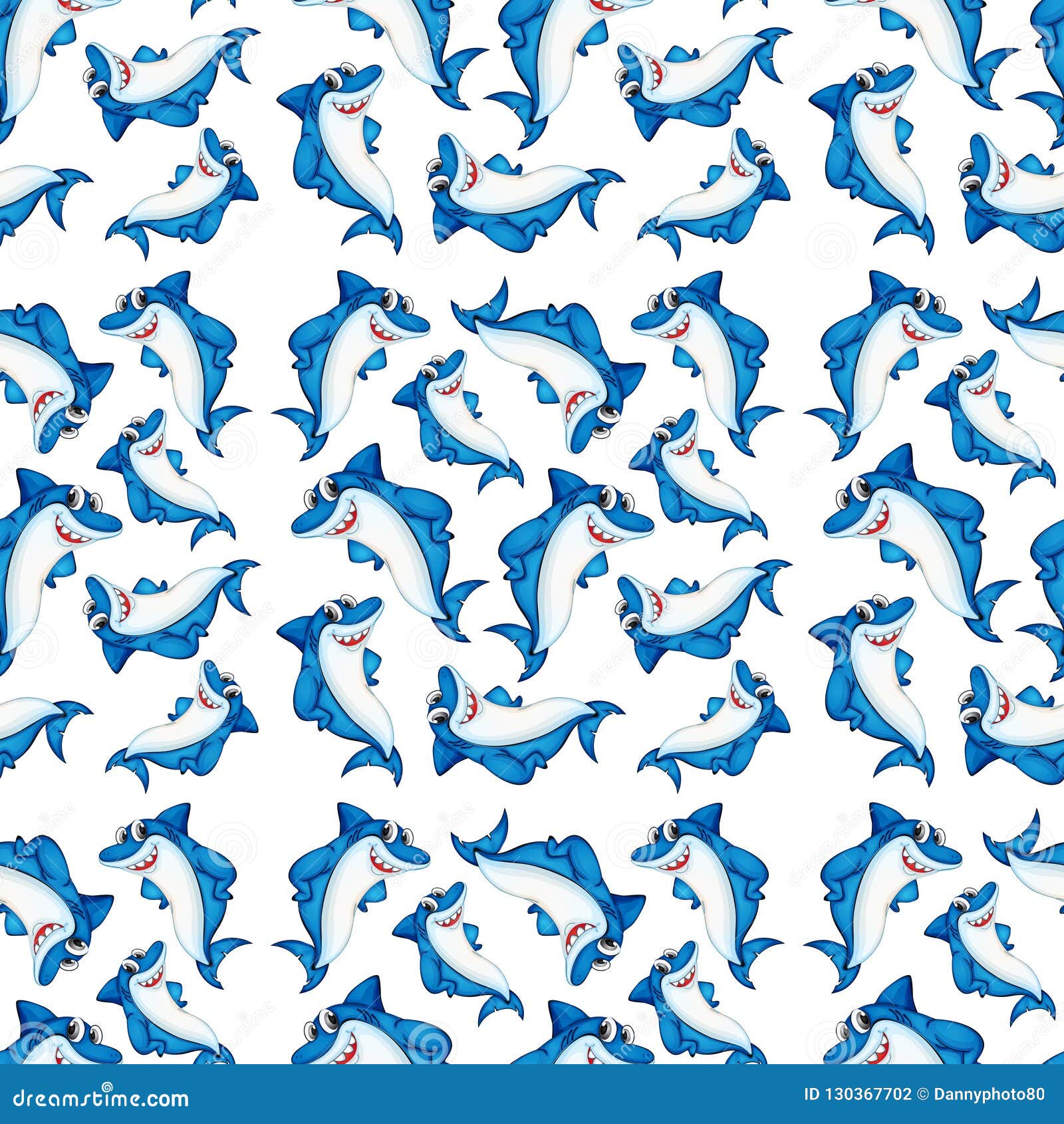 A Shark on Seamless Pattern Stock Vector - Illustration of animal ...