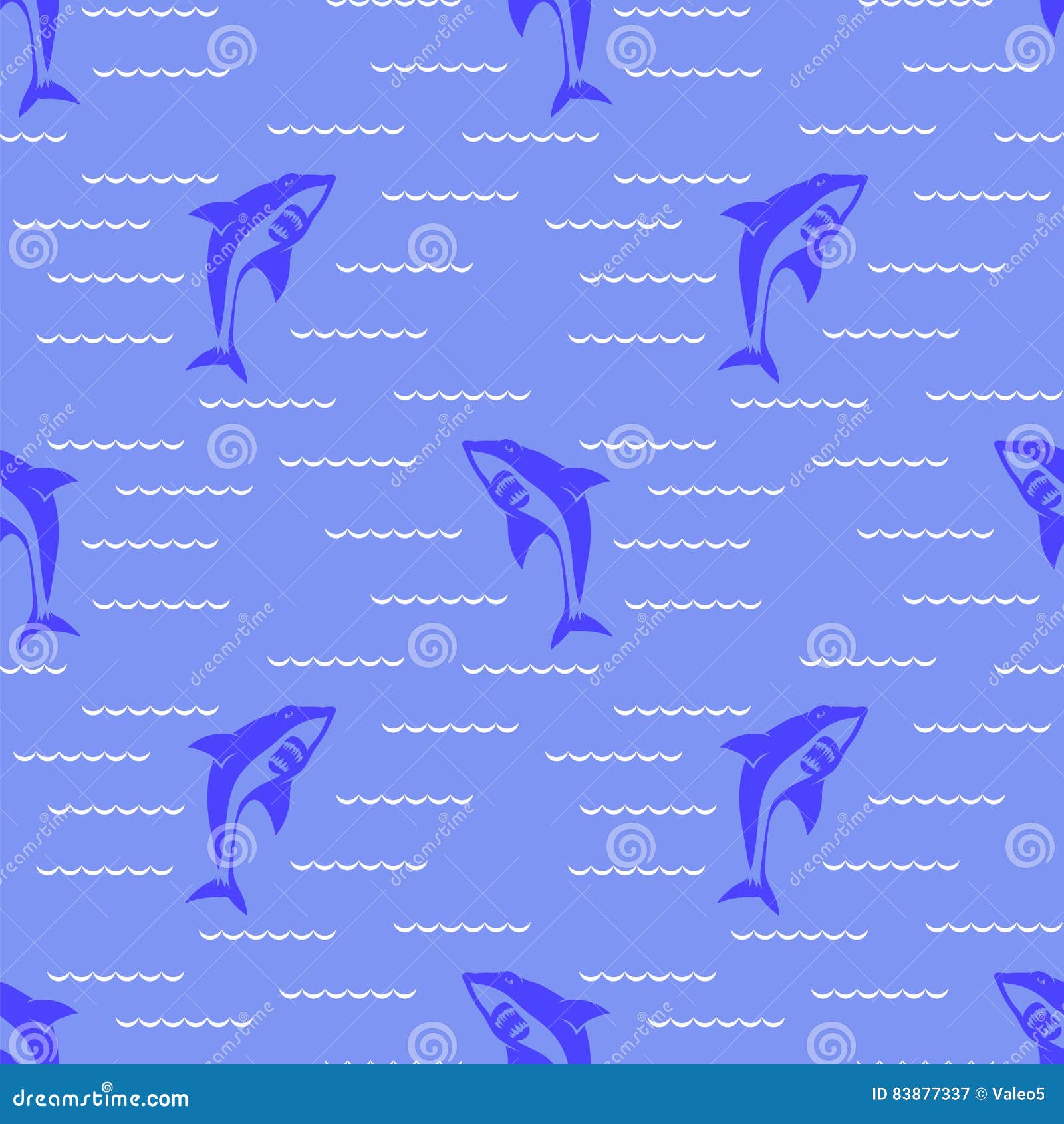 Shark Seamless Pattern stock vector. Illustration of creature - 83877337
