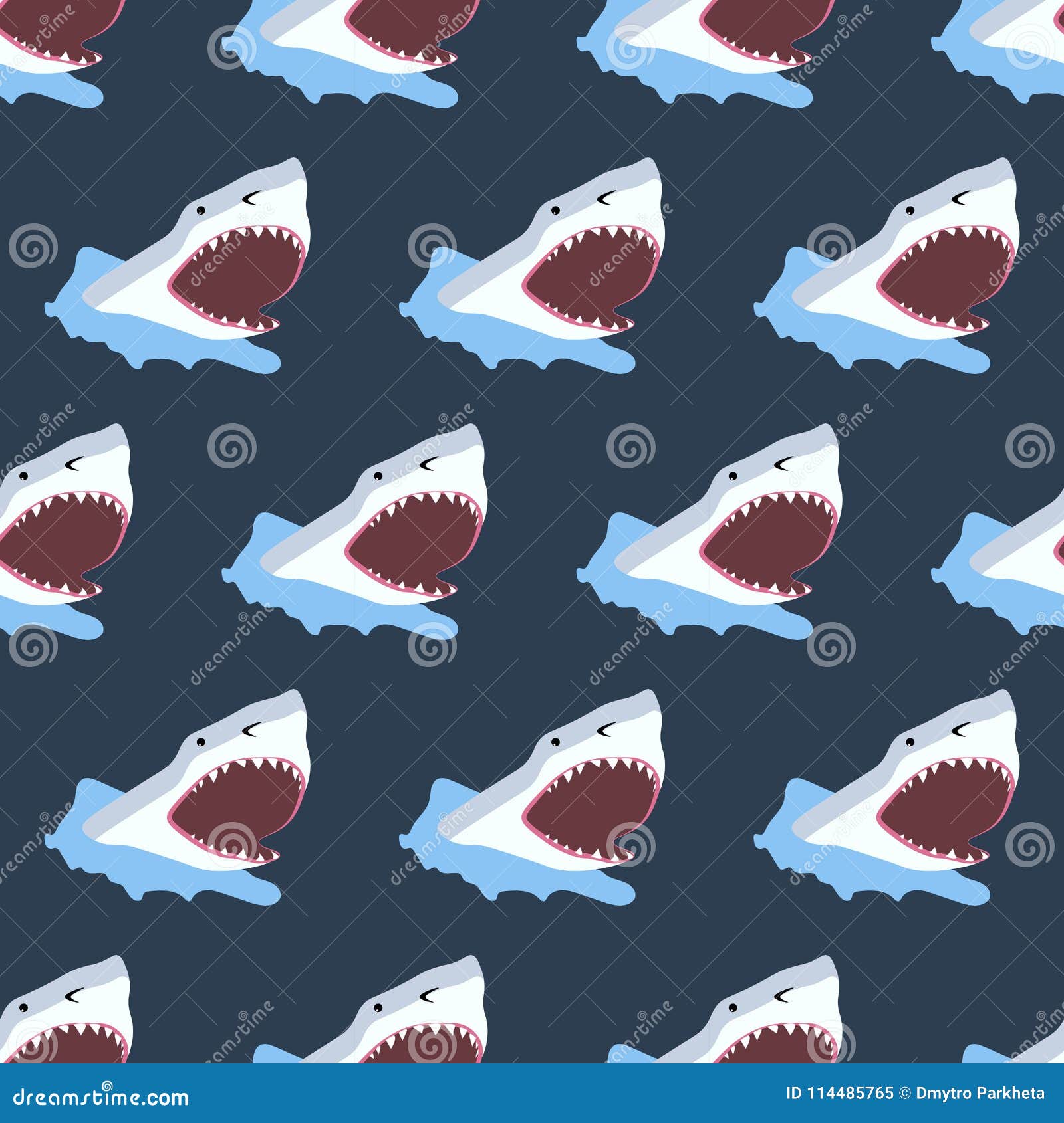 Shark seamless pattern stock vector. Illustration of marine - 114485765