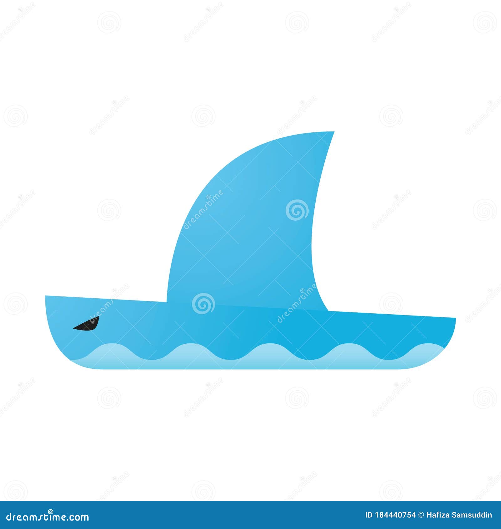 Shark Shaped Boat. Vector Illustration Decorative Background Design ...