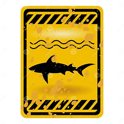 Shark sign stock vector. Illustration of attack, warning - 21135769