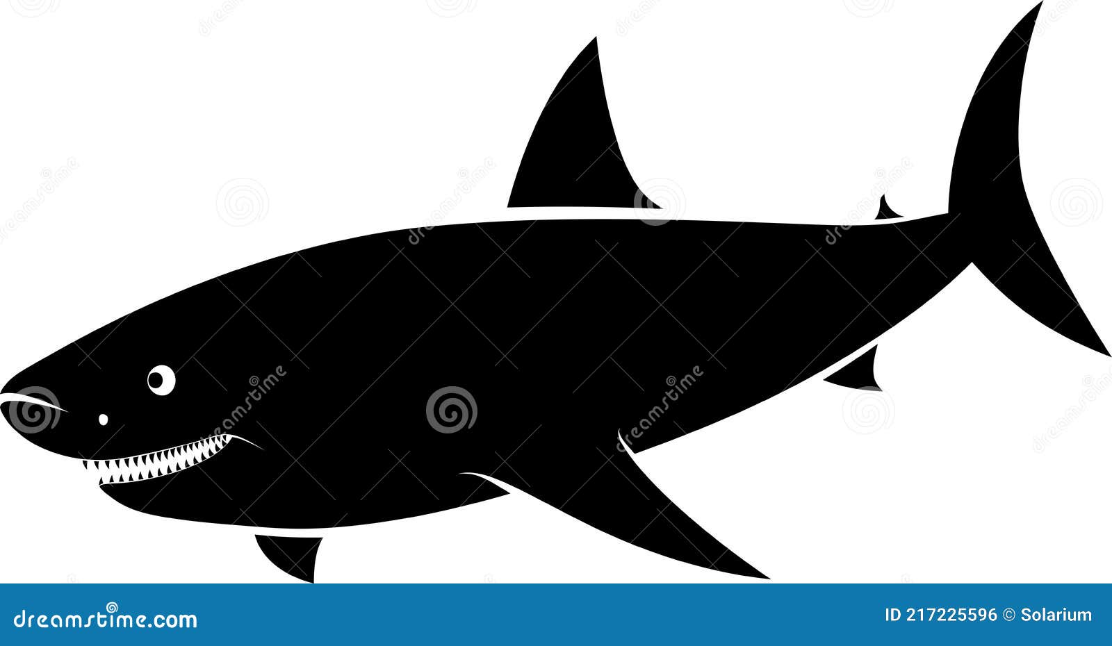 Shark stock vector. Illustration of design, reef, shark - 217225596