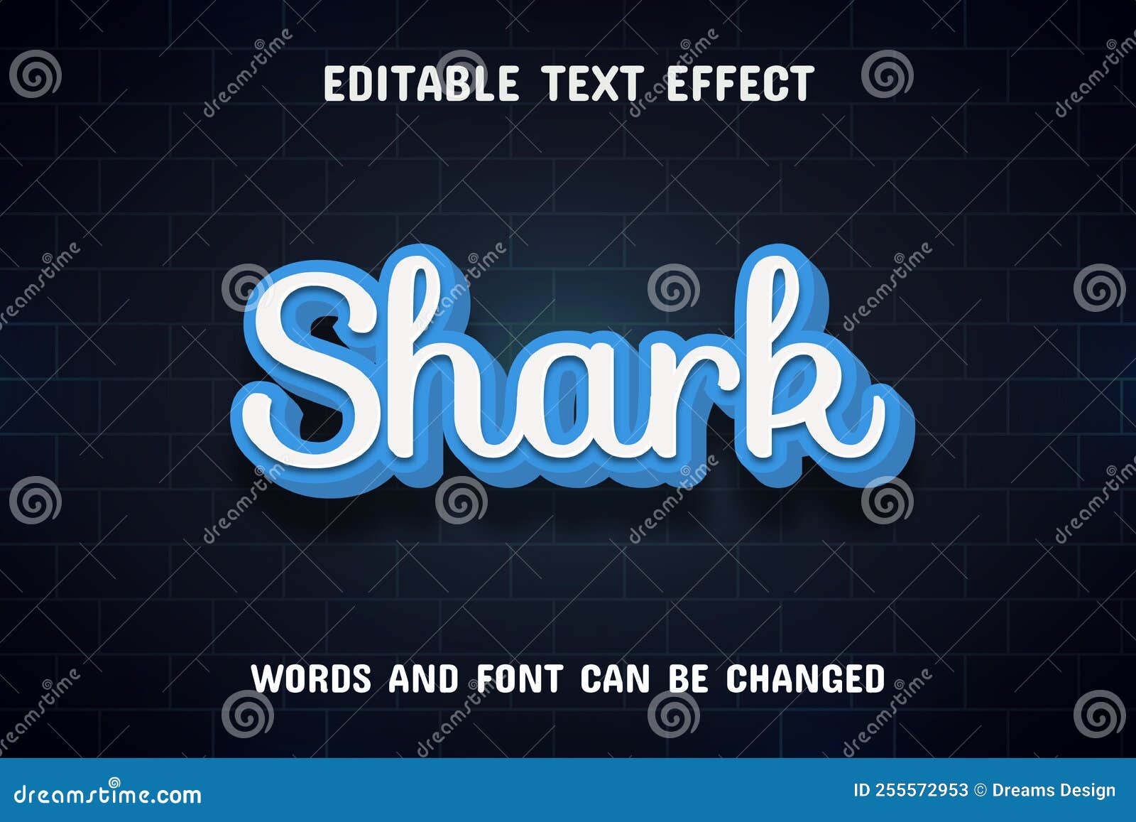Shark Text - 3d Style Text Effect Stock Vector - Illustration of brand ...