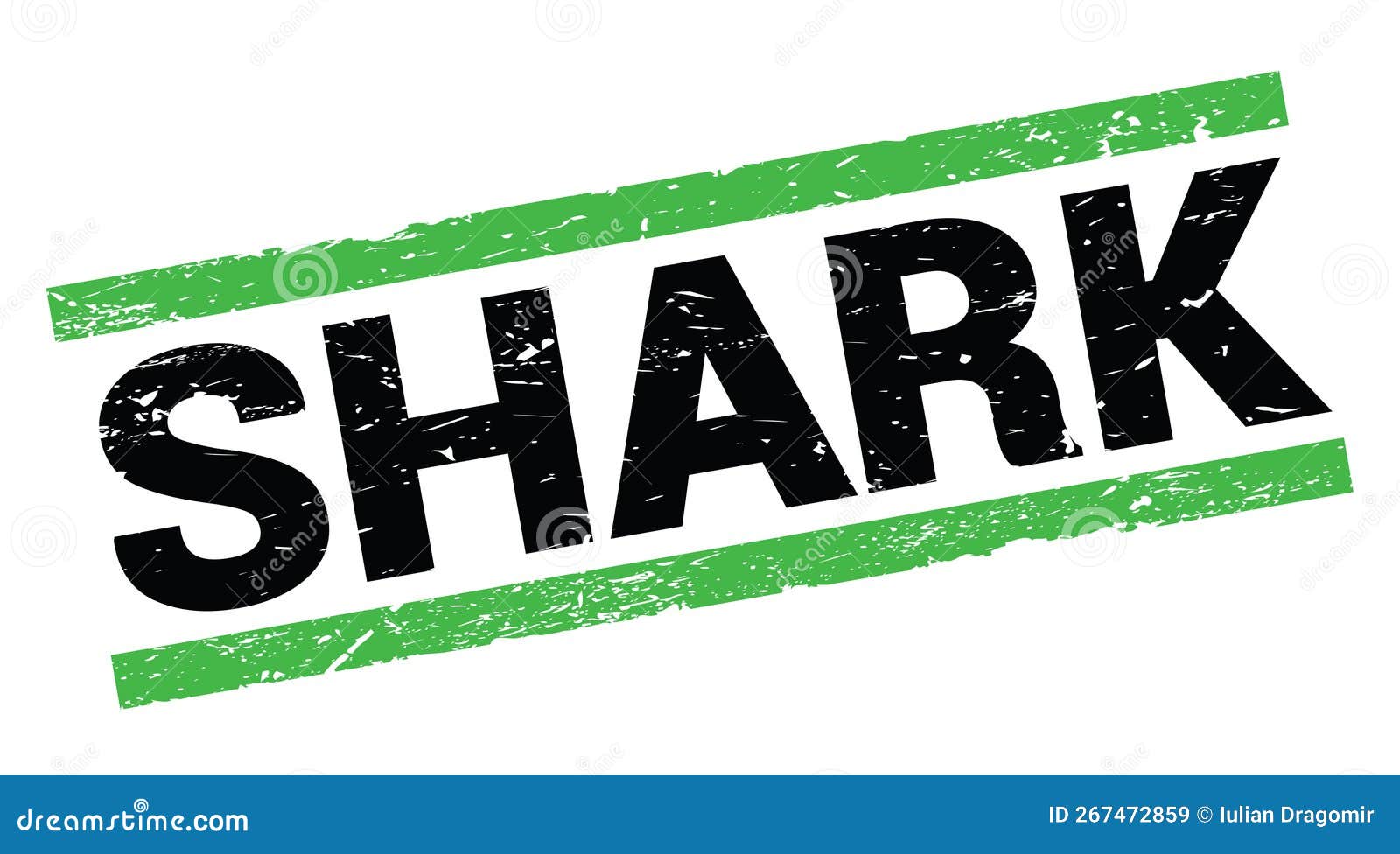 SHARK Text on Green Rectangle Stamp Sign Stock Illustration ...