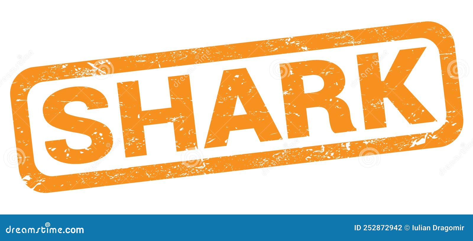 SHARK Text Written on Orange Rectangle Stamp Stock Illustration ...