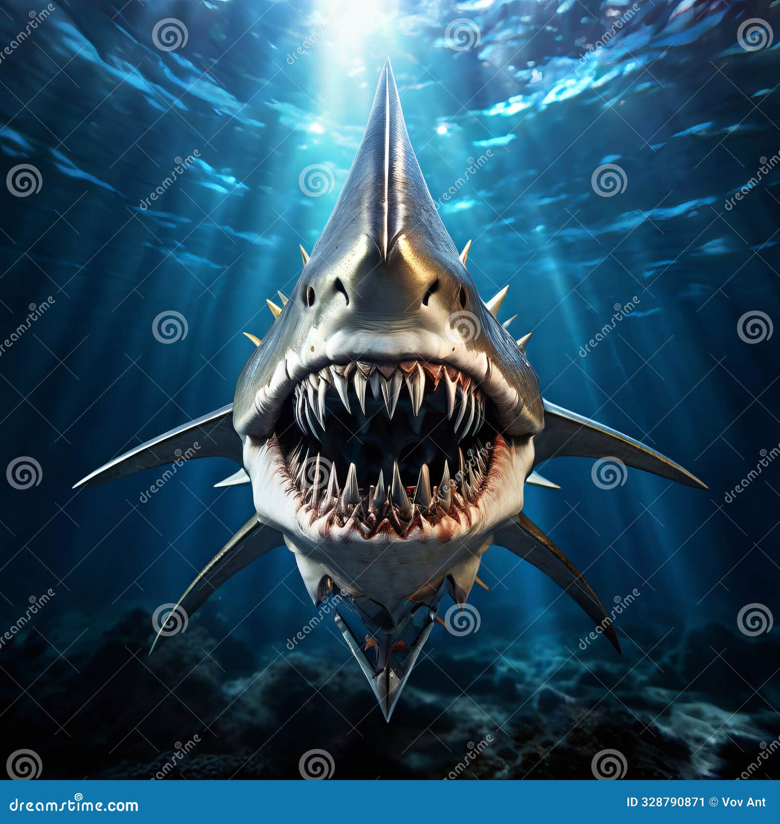 Shark Tooth Trident a Trident with Shark Teeth As the Prongs Pe Stock ...